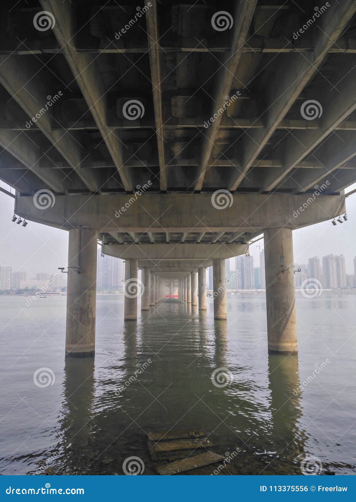 Bottom of a Big Bridge Cross the River Stock Photo - Image of ...