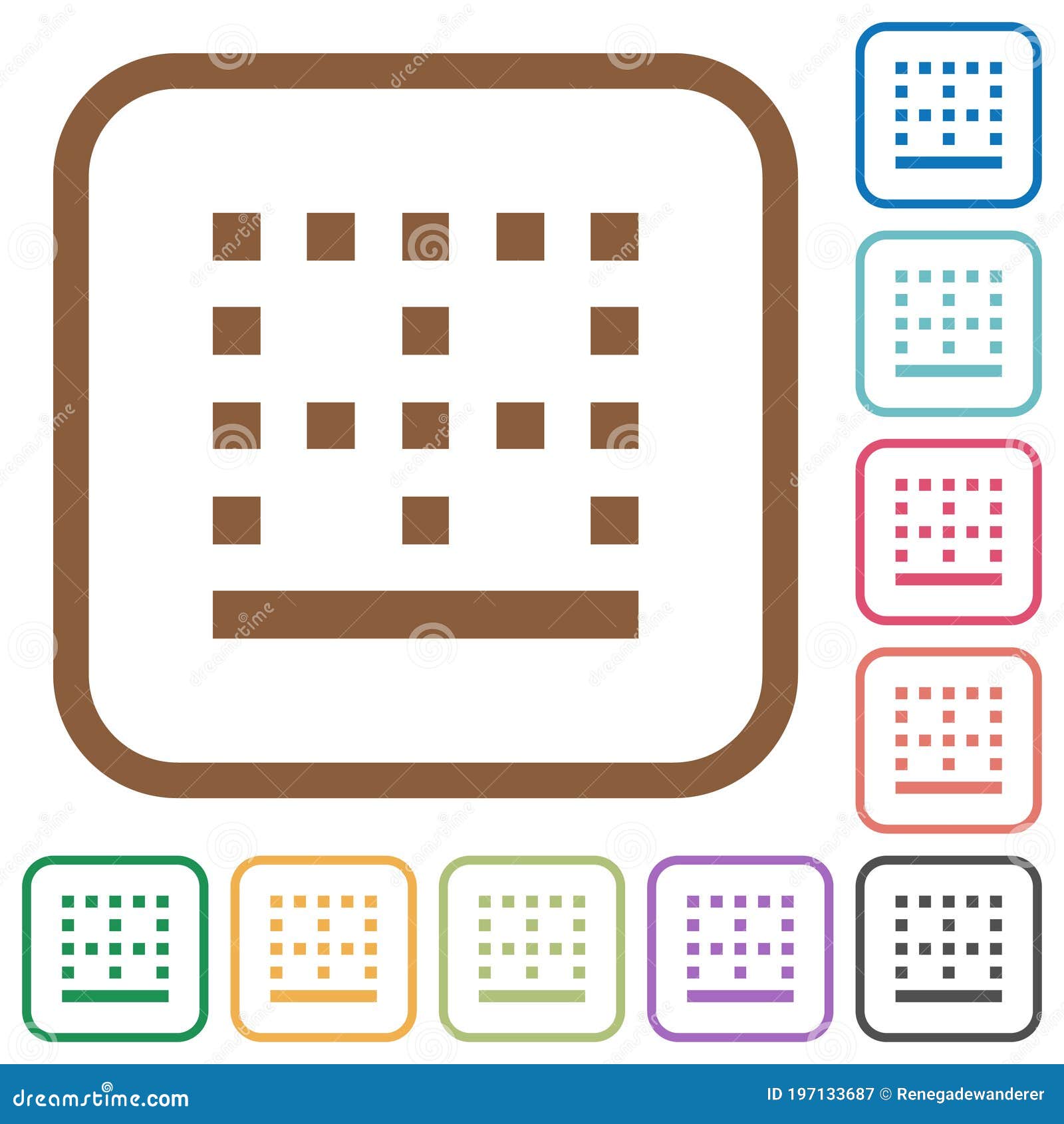 Bottom border simple icons stock vector. Illustration of outlines ...