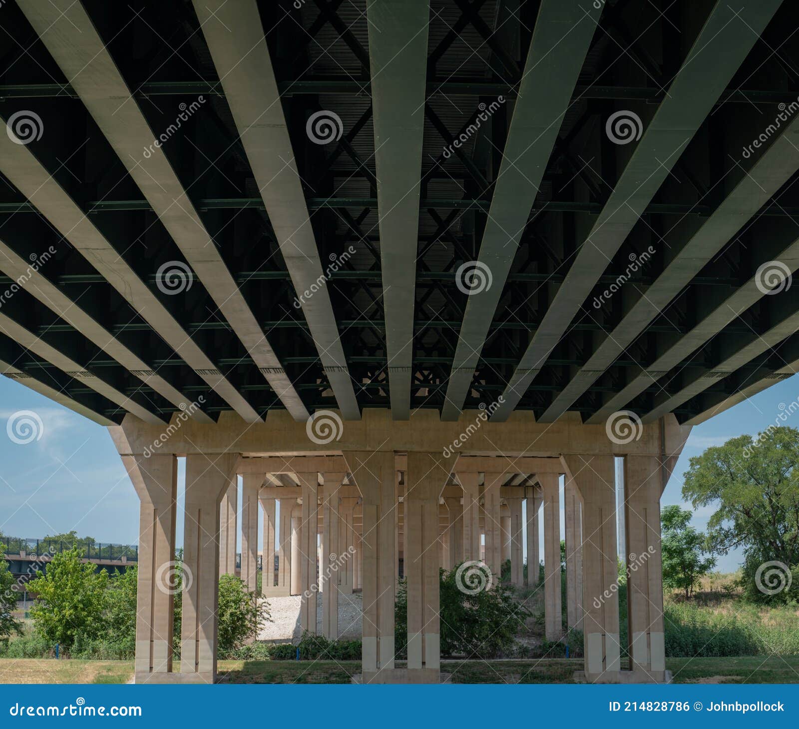Bottom of Bridge, I-beams and Structure Stock Photo - Image of bridge ...