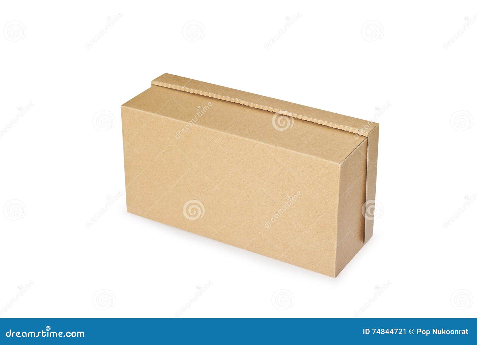 Bottom Cardboard Box Isolated on a White Background Stock Image - Image ...