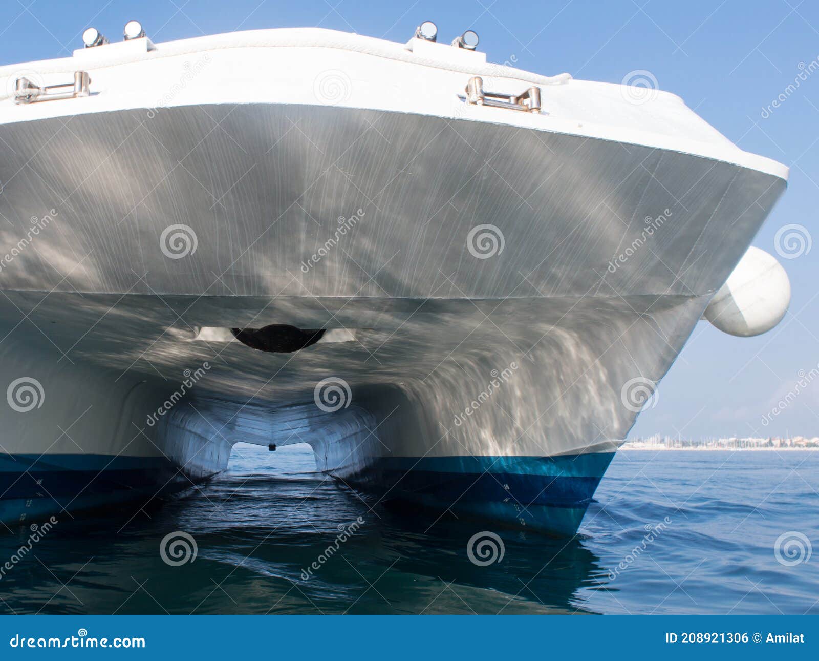 Bottom of a Catamaran Fast Ferry Stock Photo - Image of transport ...