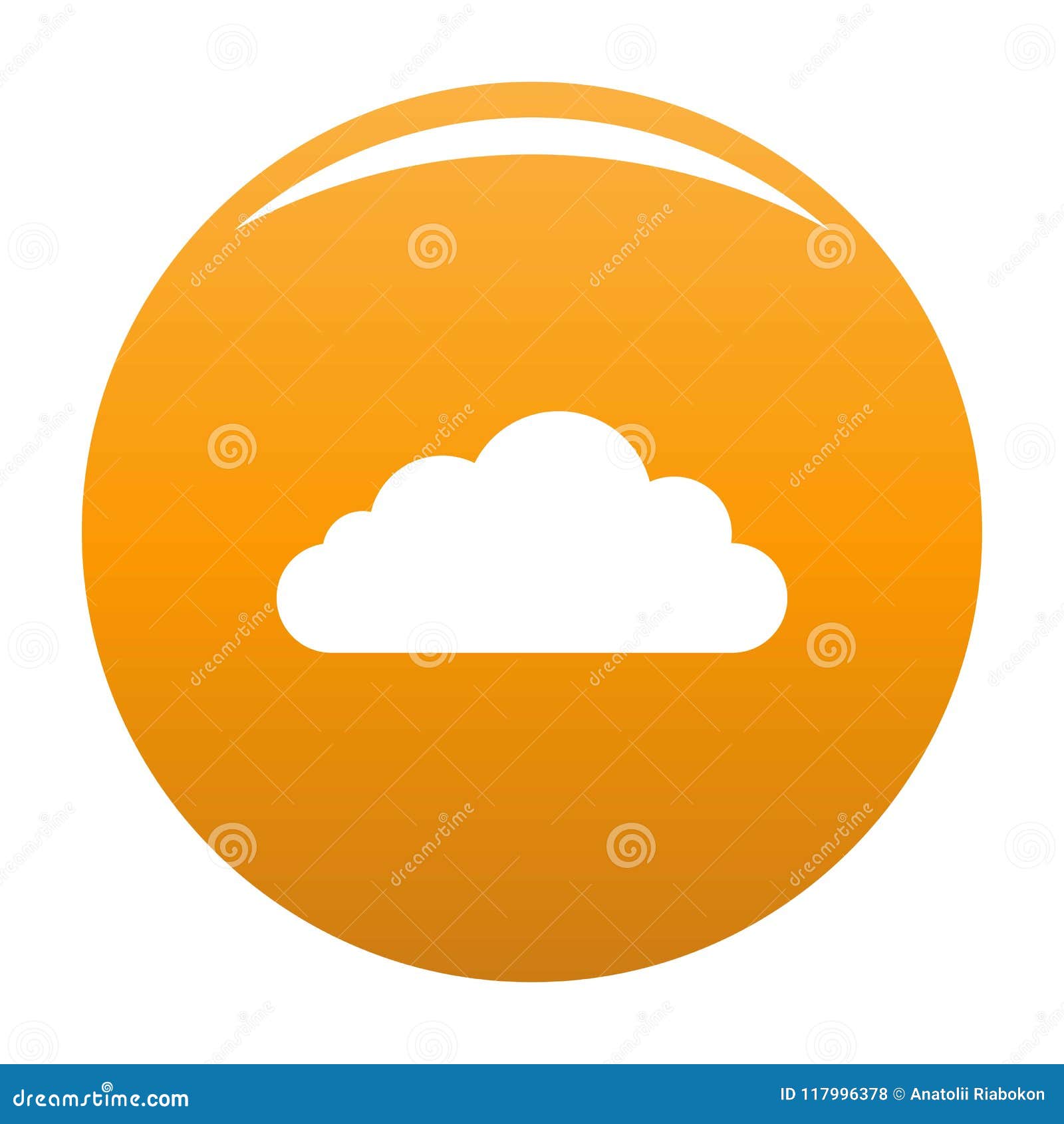 Bottom Cloud Icon Vector Orange Stock Vector - Illustration of isolated ...