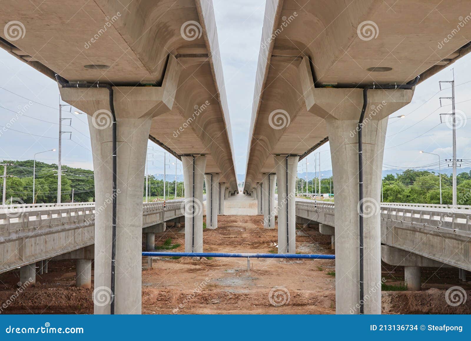 Elevated Super Highway Junction Cross Over Structure. Royalty-Free ...
