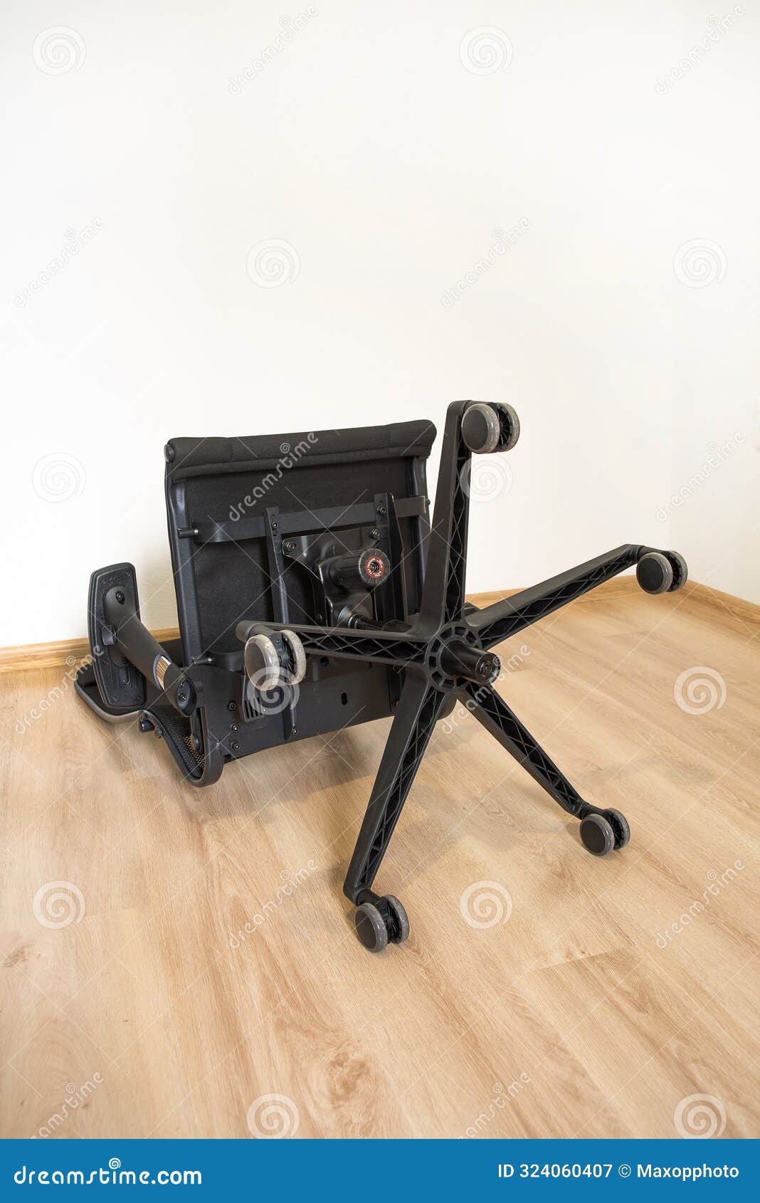 Bottom of Ergonomic Adjustable Office Chair. Knocks Over Chair Stock ...