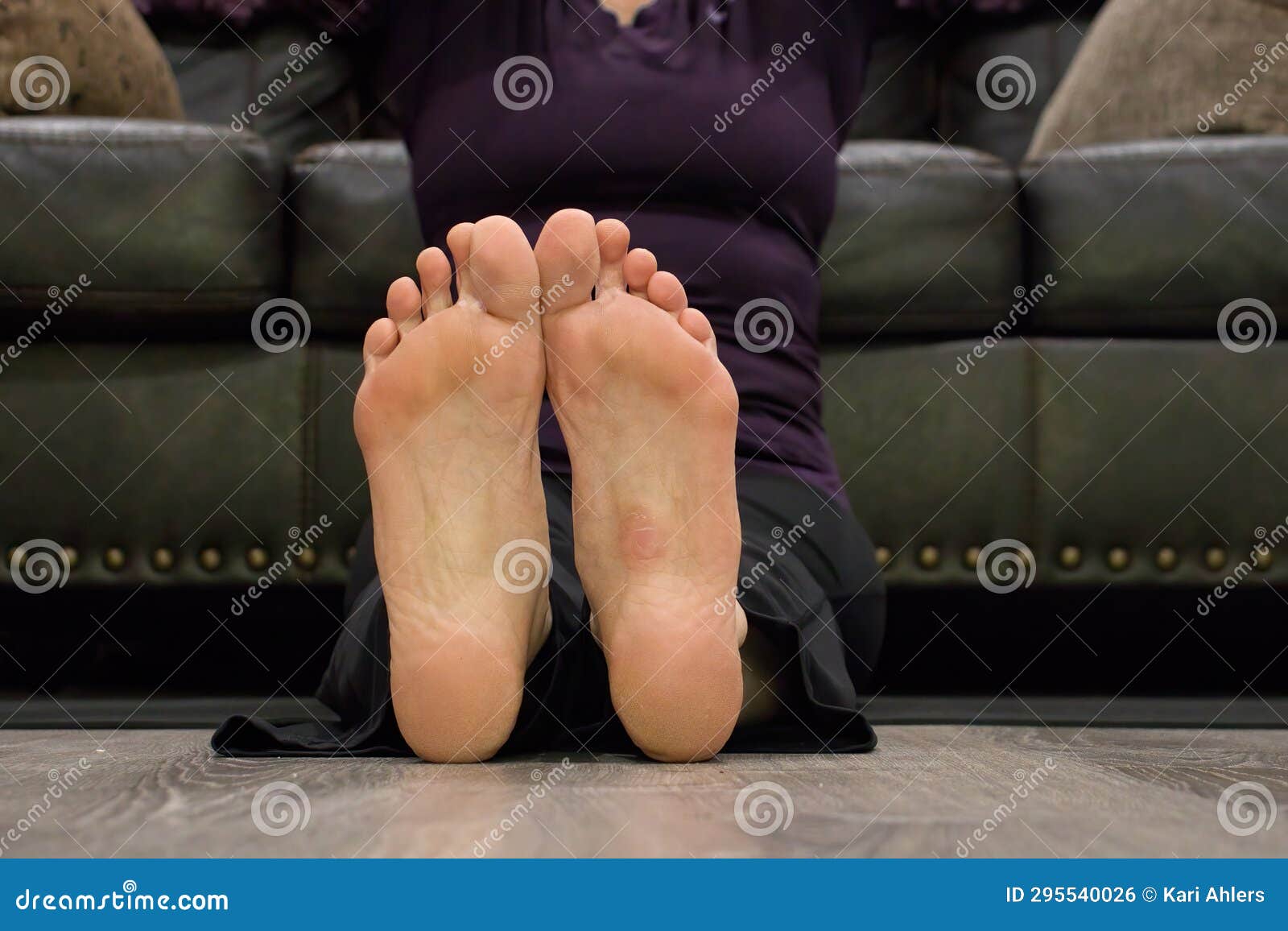 Bottom of Feet of Woman Stretching Stock Photo - Image of woman, skin ...