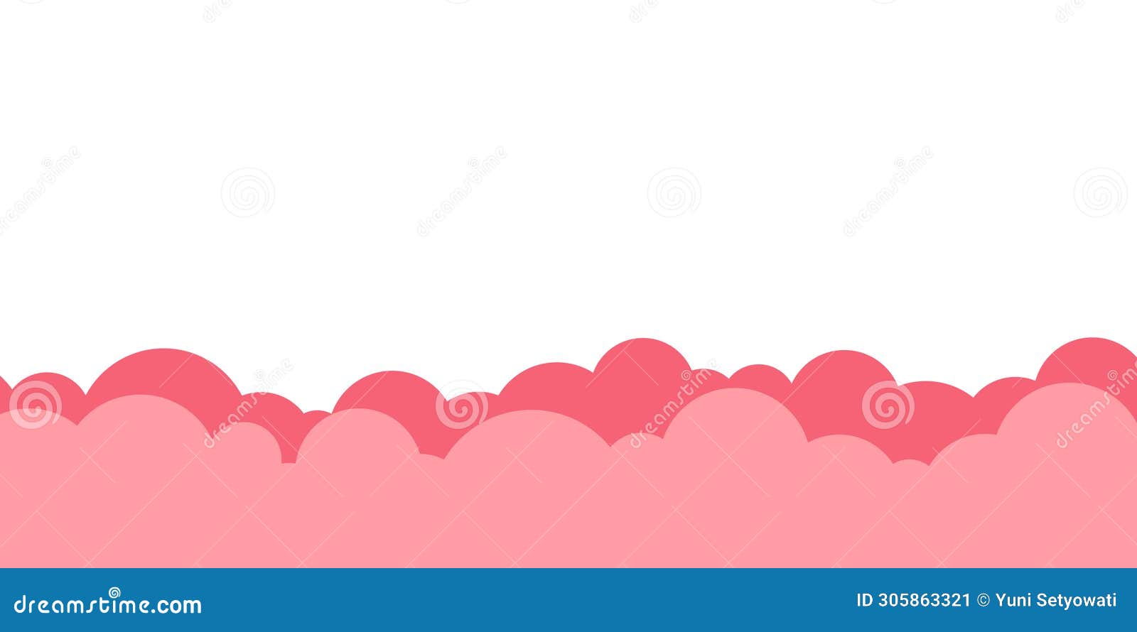 Bottom Frame Valentine Background Element Decoration with Cloud Sky ...