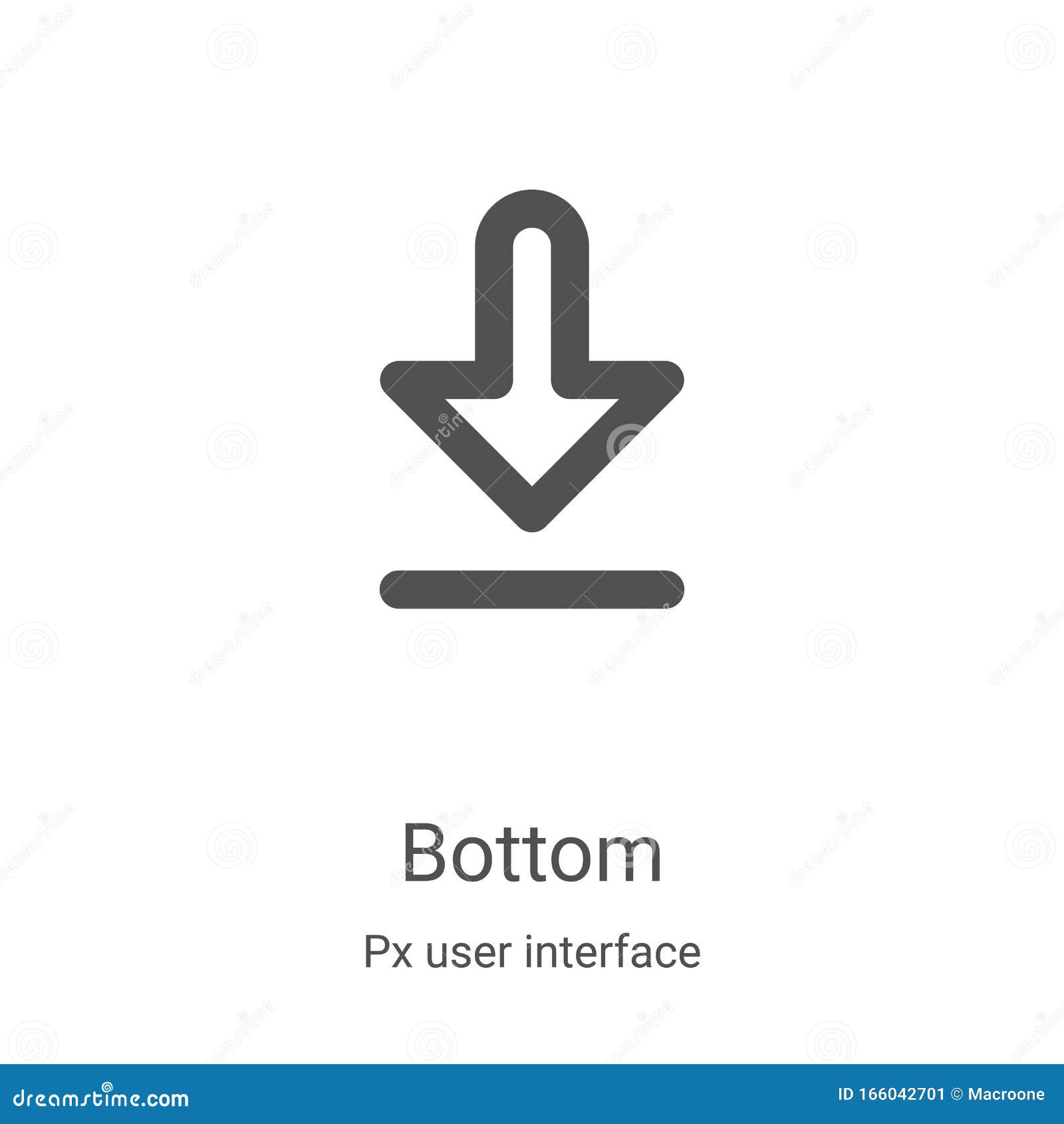 Bottom Icon Vector from Px User Interface Collection. Thin Line Bottom ...