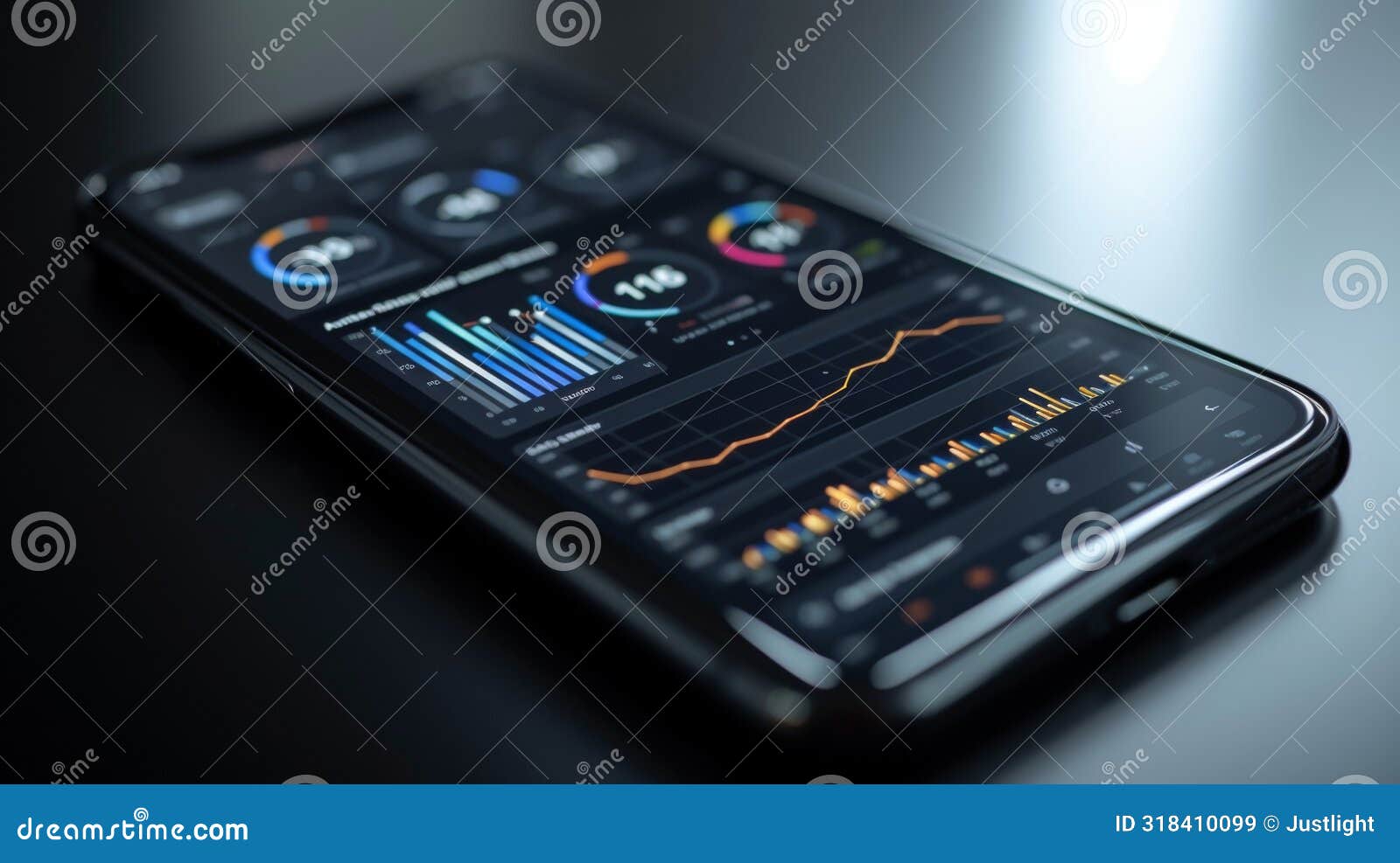 In the Bottom Left Corner a Smartphone Displays a Sleek Minimalist App ...