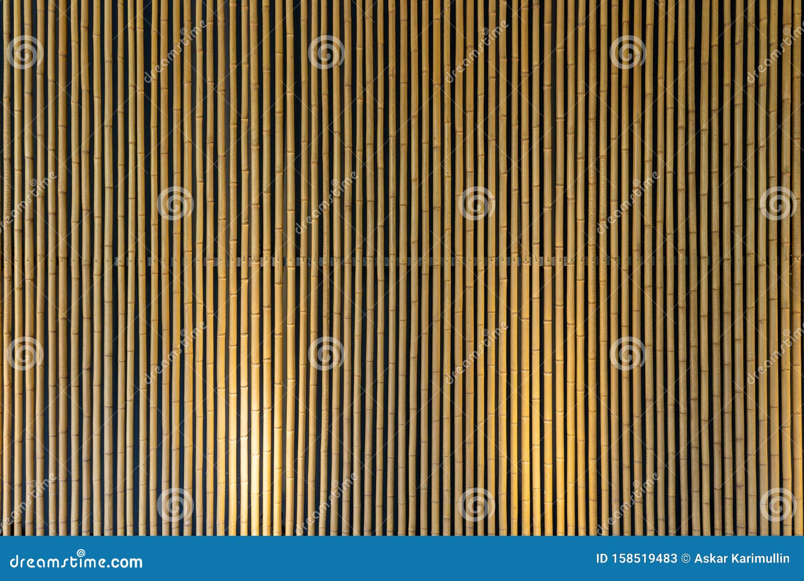 Bottom Lighting of Bamboo Wall Stock Image - Image of brown, bind ...