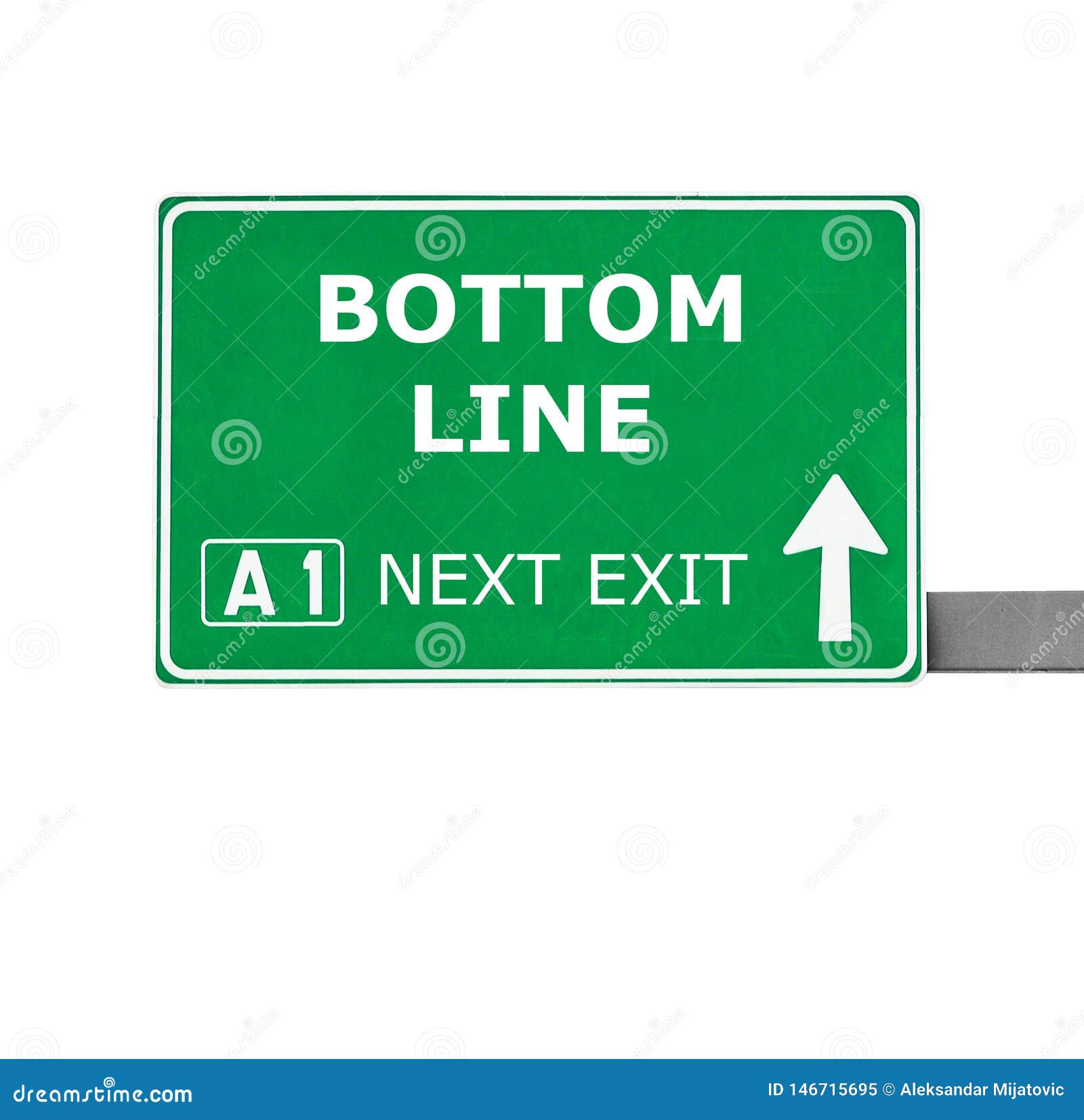 BOTTOM LINE Road Sign Isolated on White Stock Image - Image of white ...