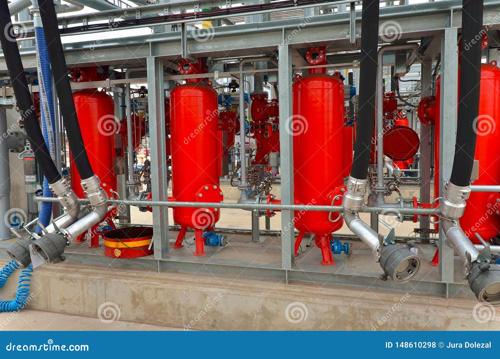 Bottom Loading Tank Trucks Terminal With Tank Farms Stock Image ...