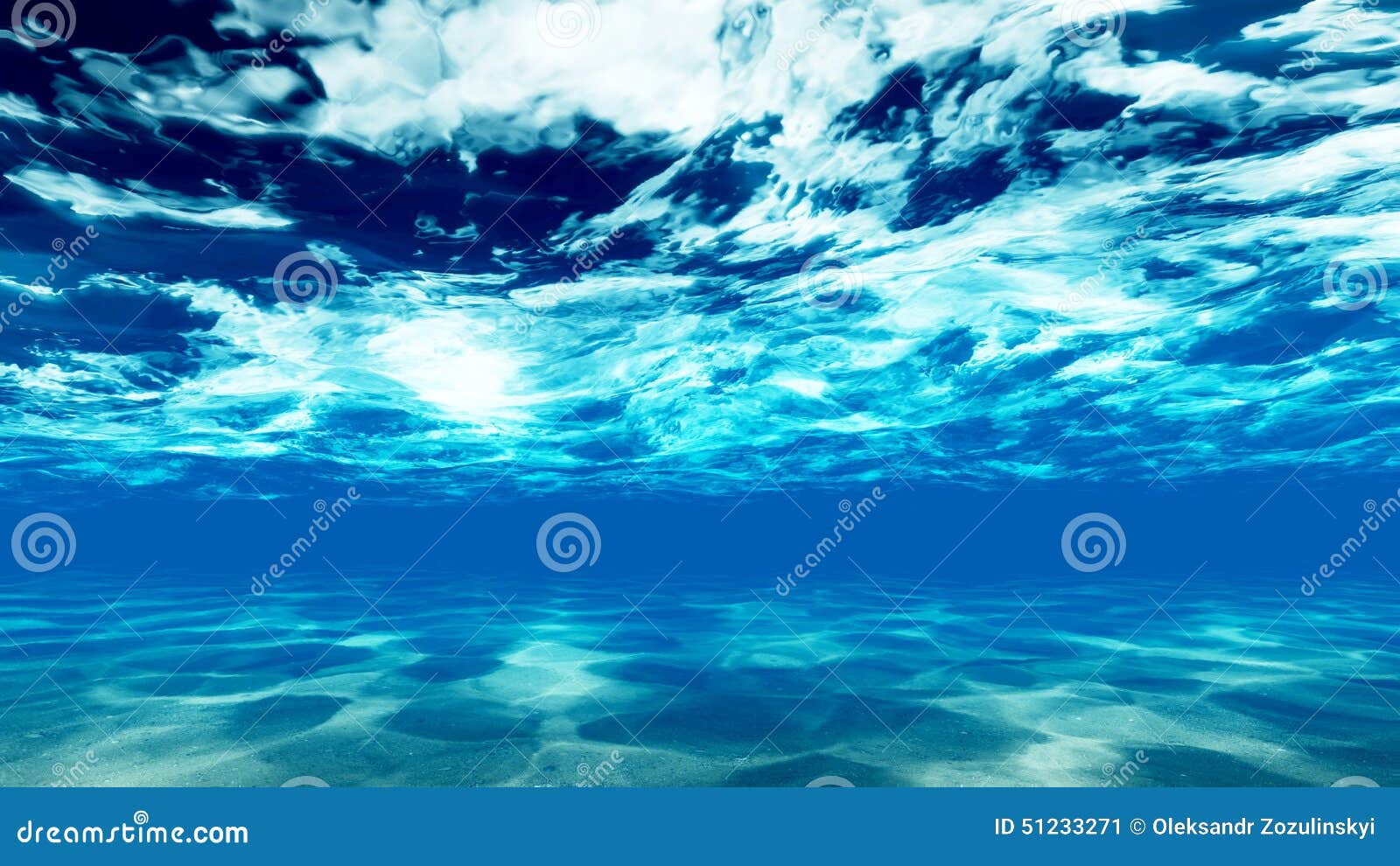 The bottom of the ocean. 3 stock image. Image of sunbeams - 51233271