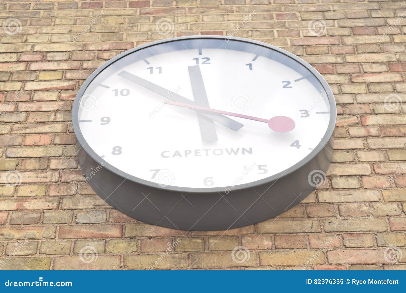 Bottom Perspective of a Large White Clock Stock Image - Image of wall ...