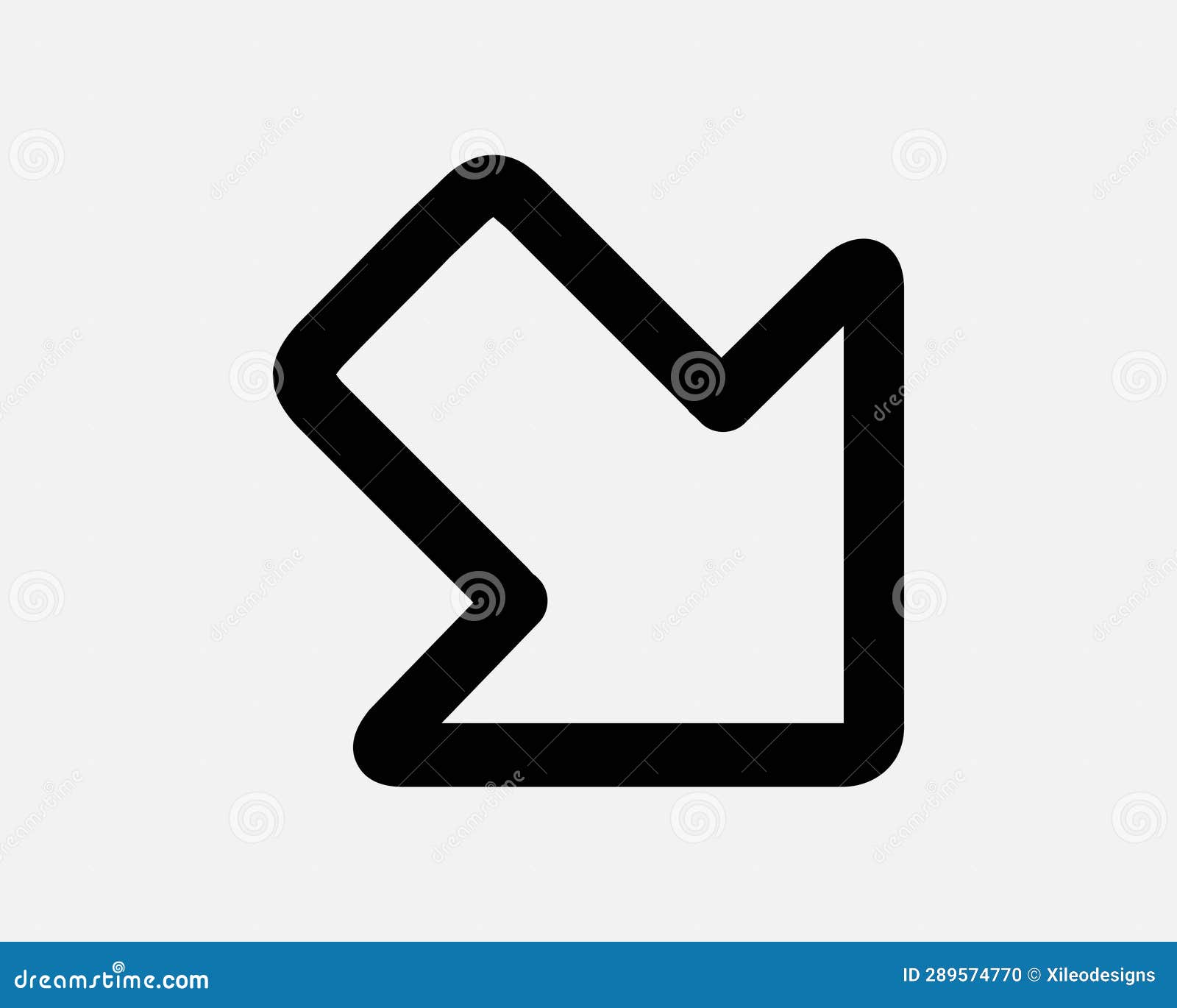 Bottom Right Arrow Line Down Under Escape Exit Path Route Road Traffic ...