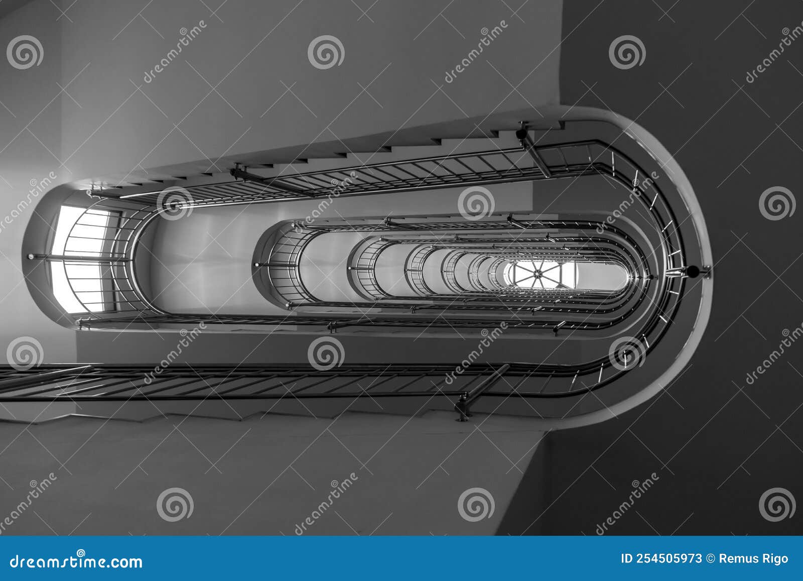 Bottom To Top View of a Stairwell Stock Image - Image of beautiful ...