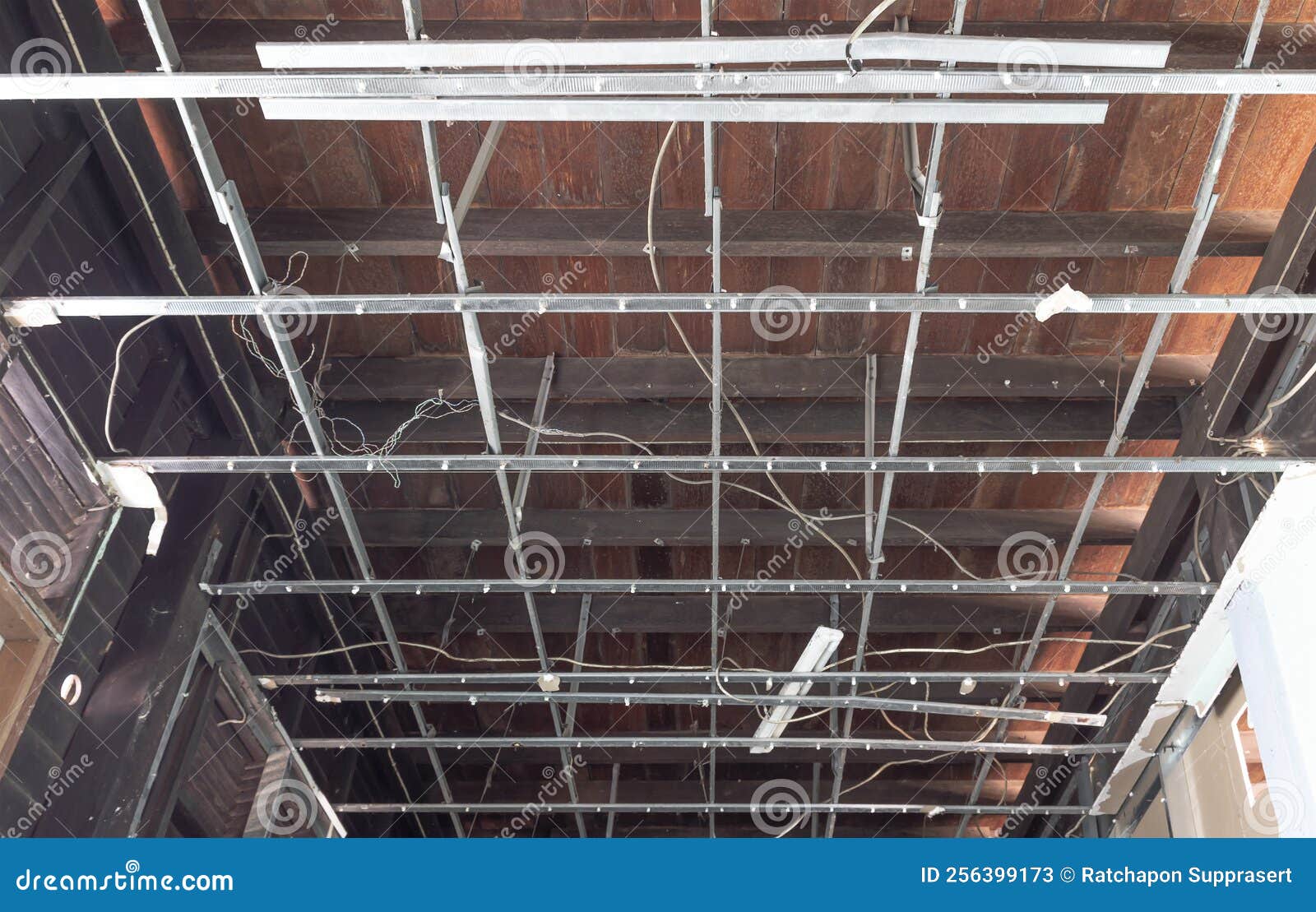 Bottom Up View Ceiling Demolition Stock Image - Image of renovate ...