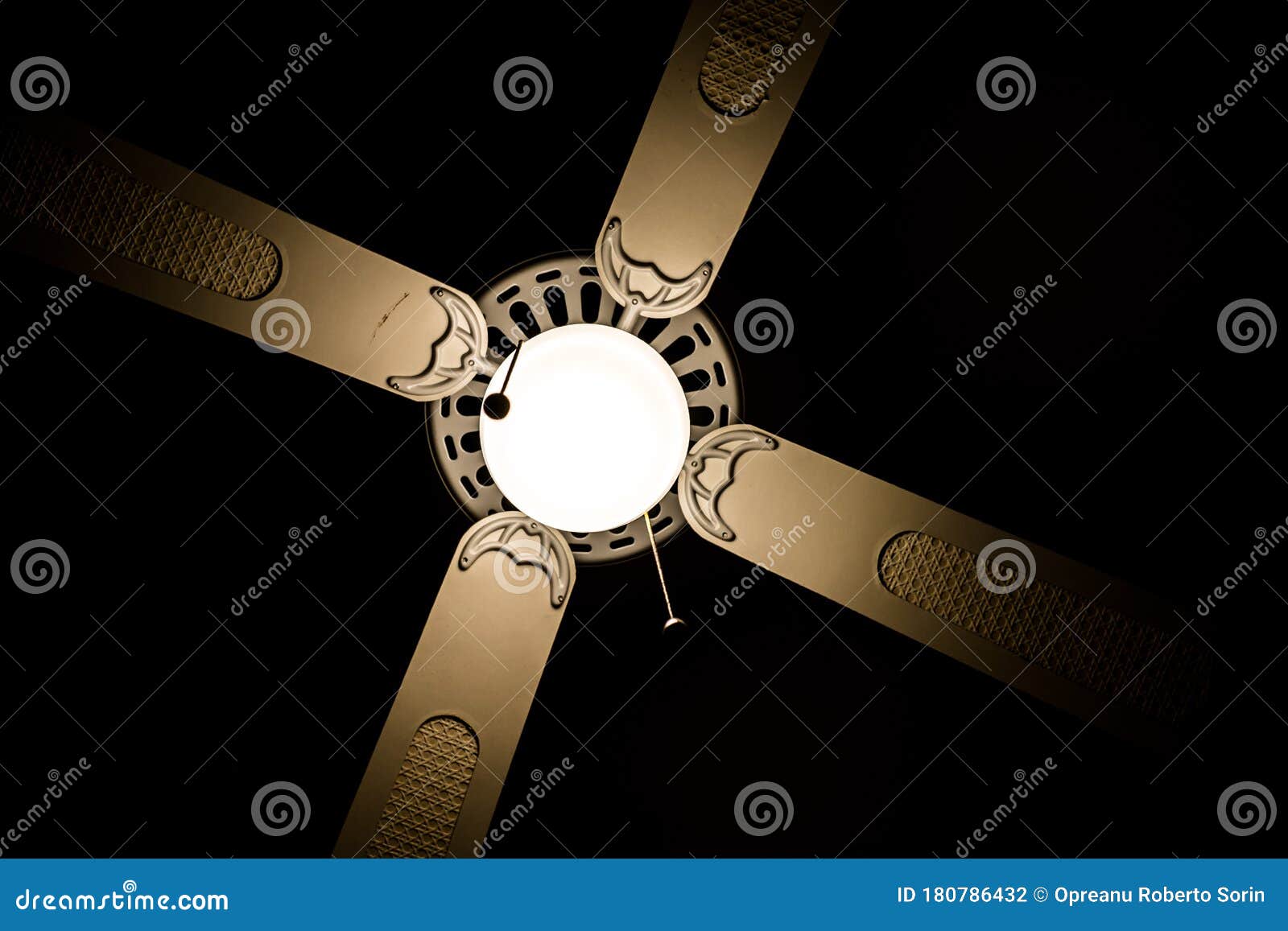 Bottom Up View of Ceiling Fan with Lights Stock Photo - Image of bottom ...