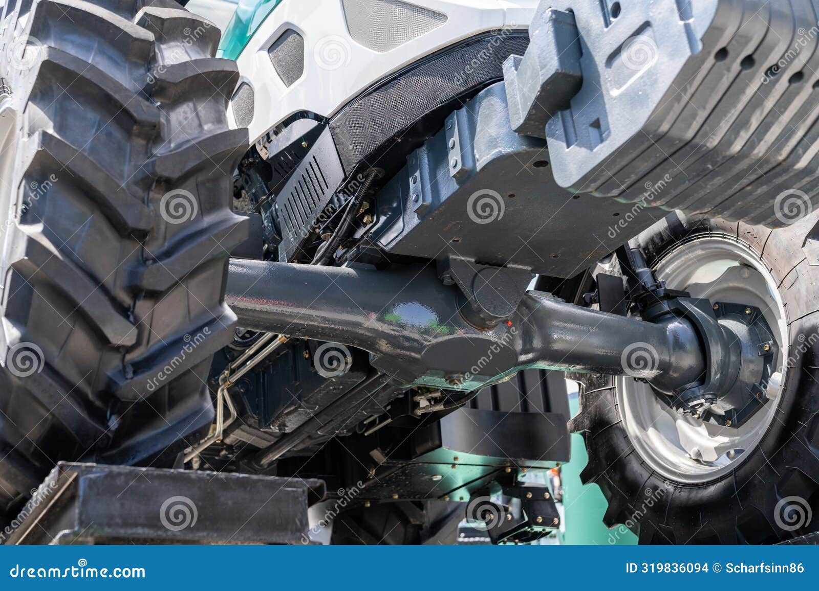 Bottom View of Agricultural Tractor Stock Photo - Image of tire, field ...