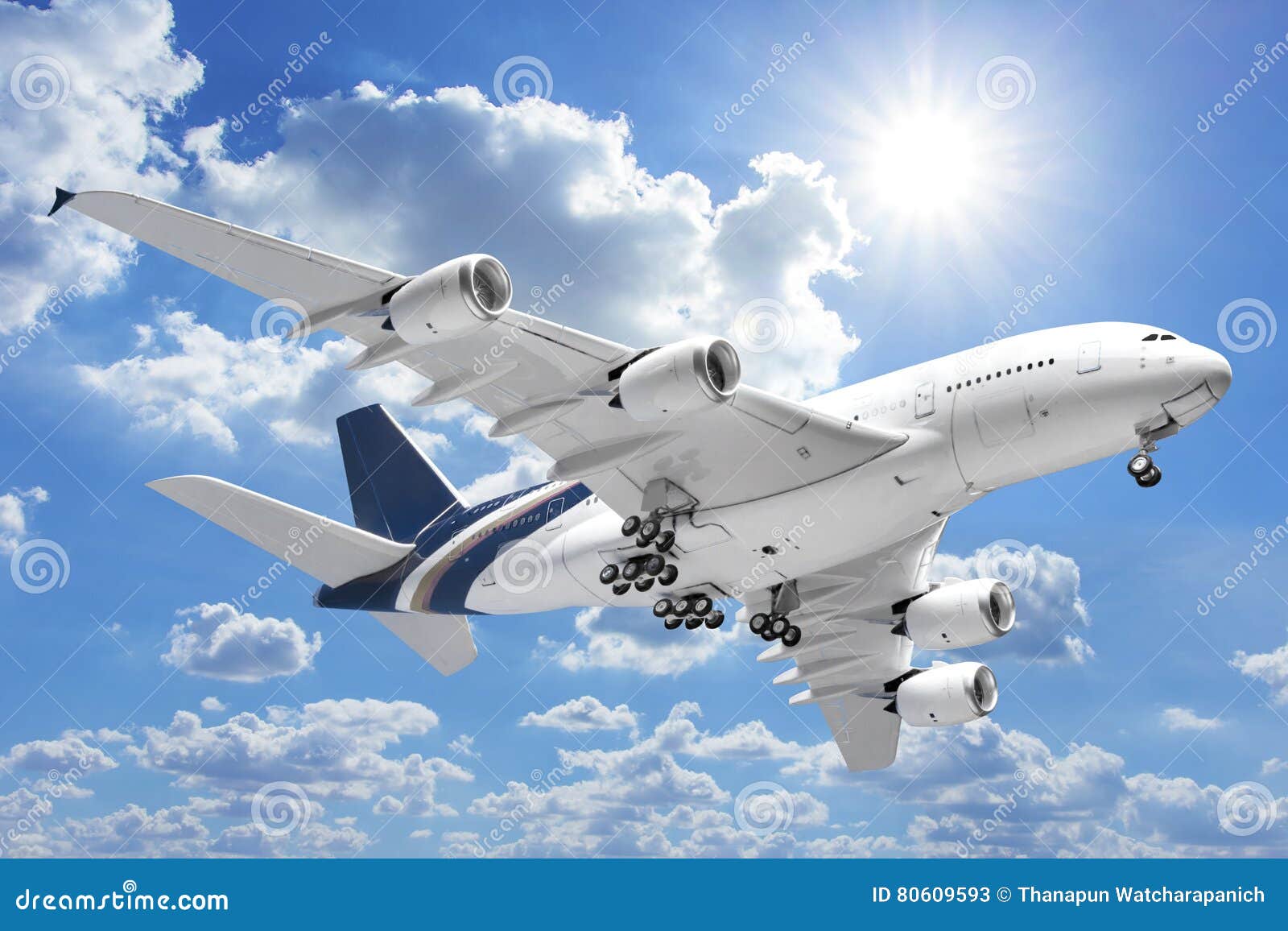 Bottom View Airplane Flying To the Sky Stock Image - Image of ...