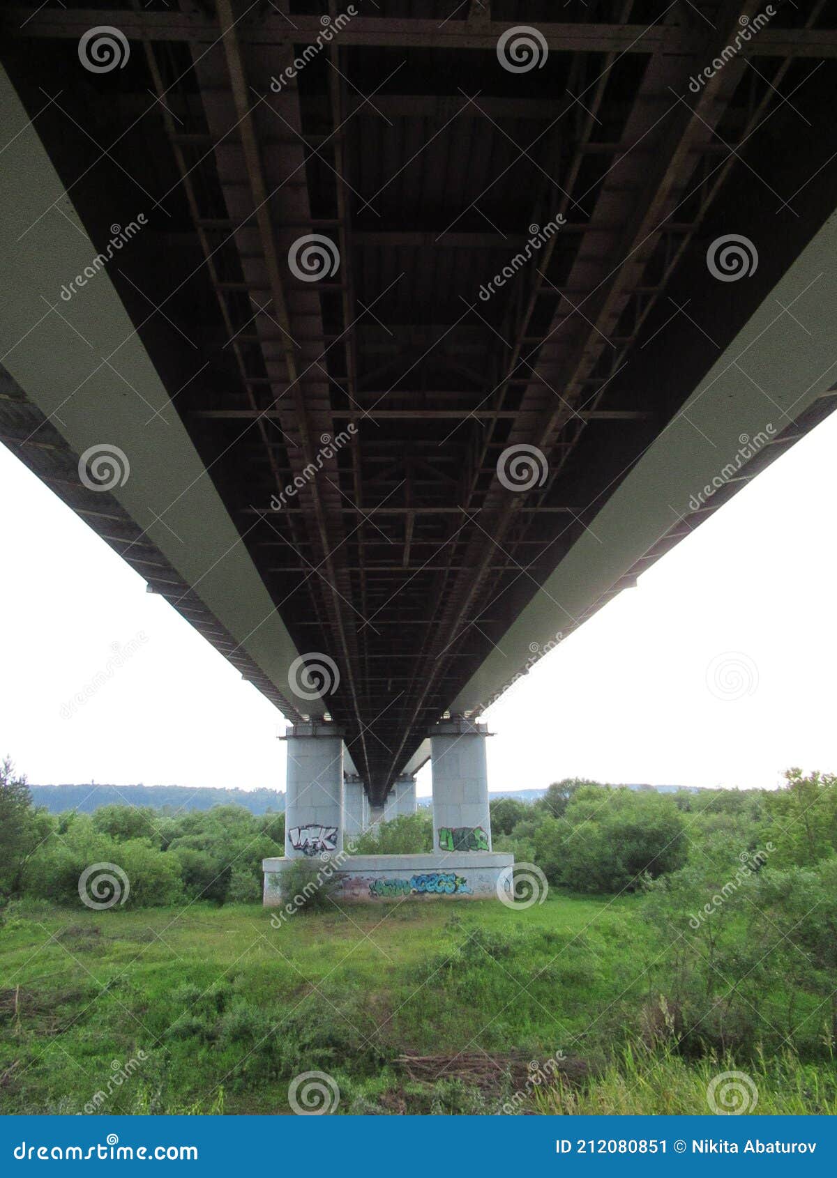 Bottom View of the Bridge Support Structure Stock Image - Image of ...