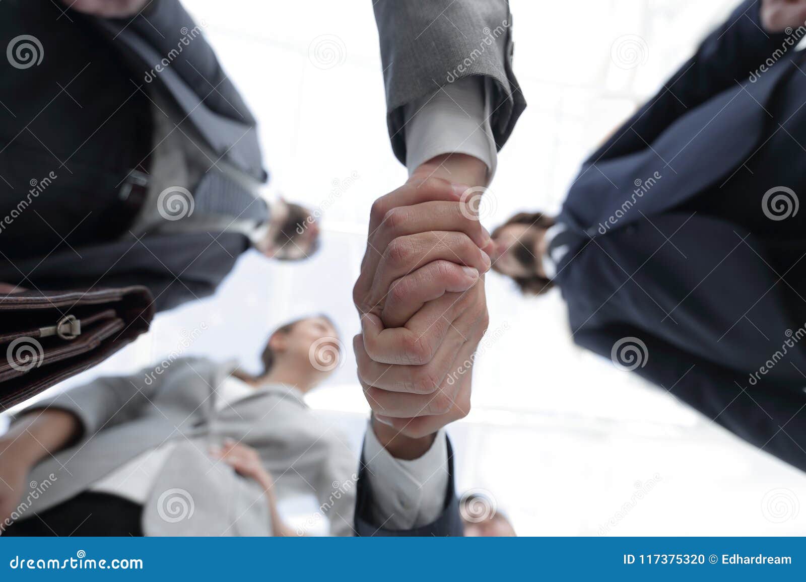 Bottom View.business Handshake Stock Photo - Image of male, company ...