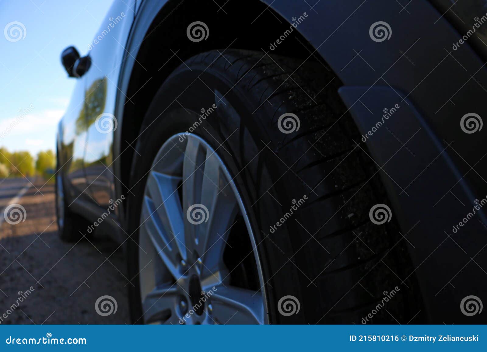 Bottom View of the Car, Which is on the Side of the Road Stock Photo ...