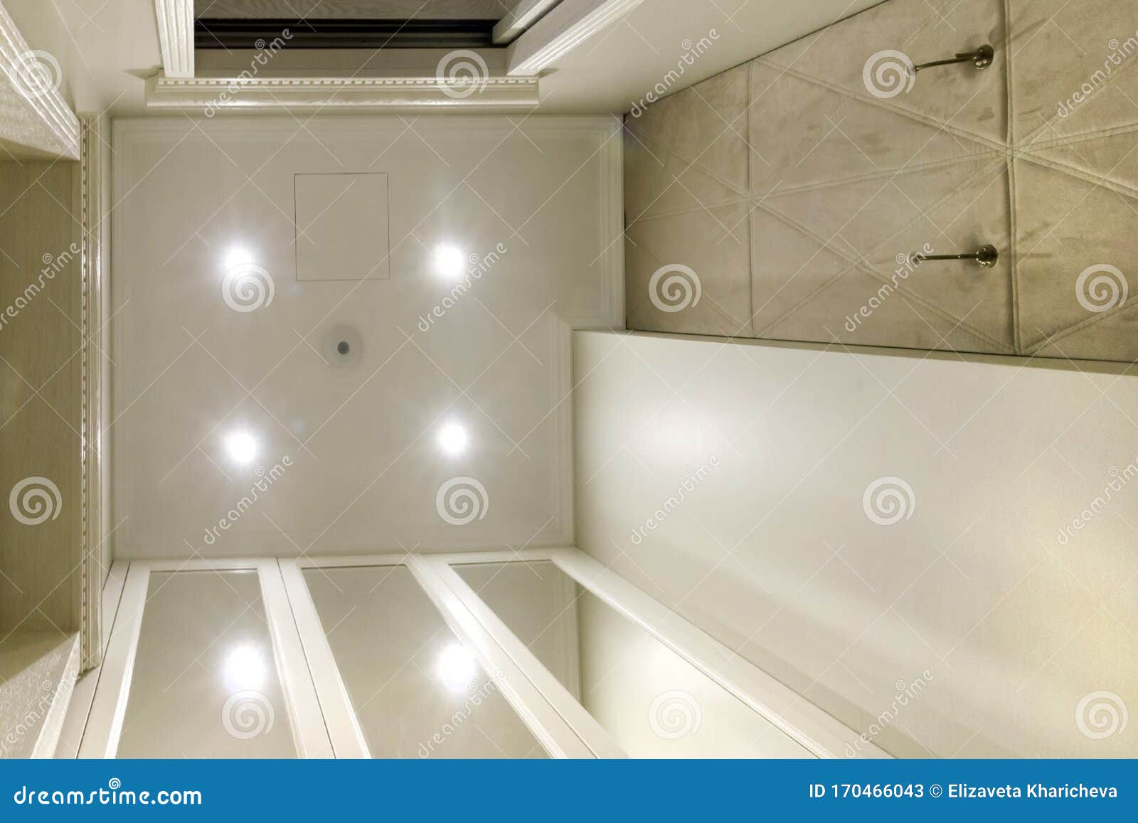 Bottom View of the Ceiling with Lighting in the Corridor Stock Image ...