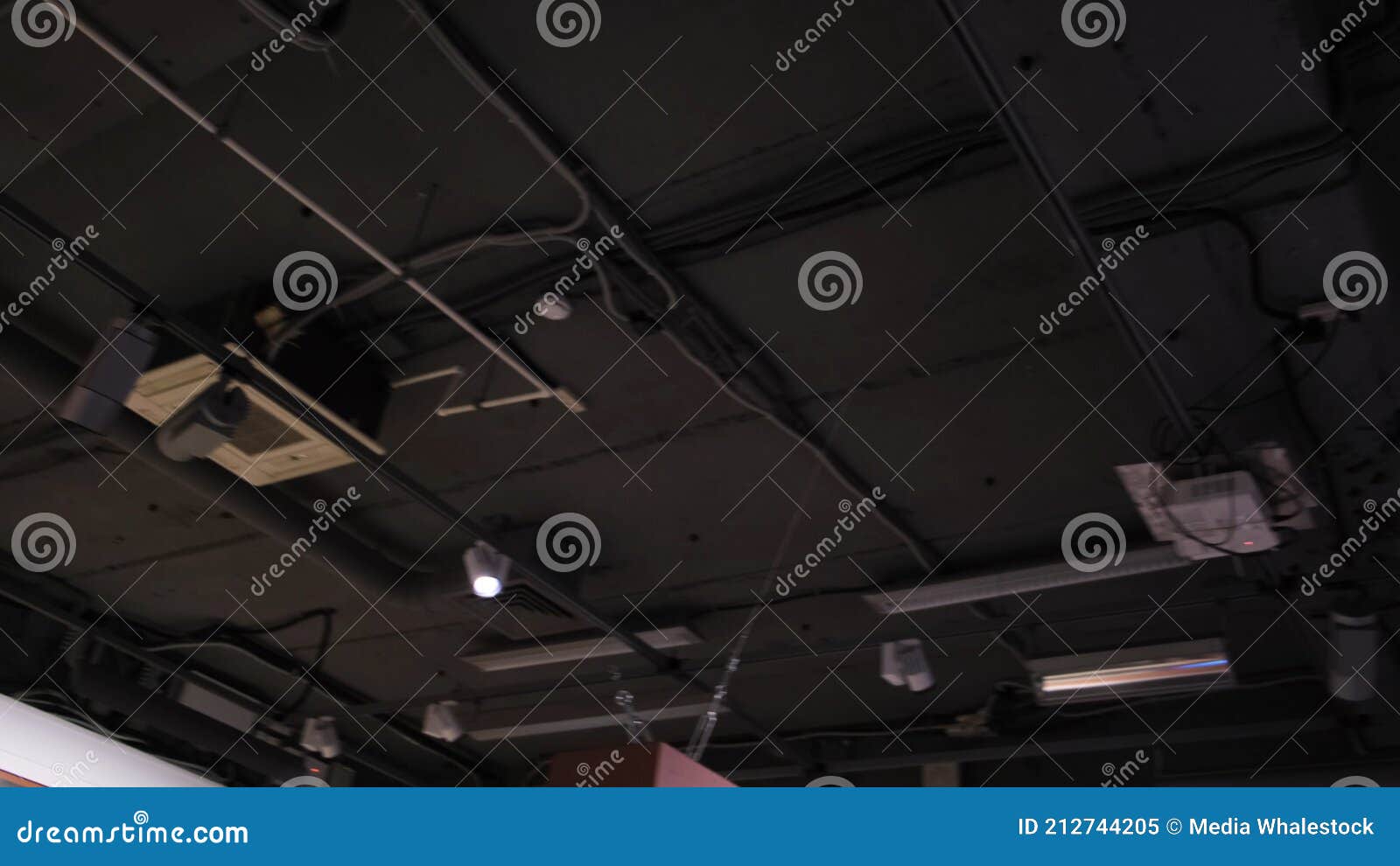 Bottom View of a Ceiling with Spotlights. Concept Stock Illustration ...