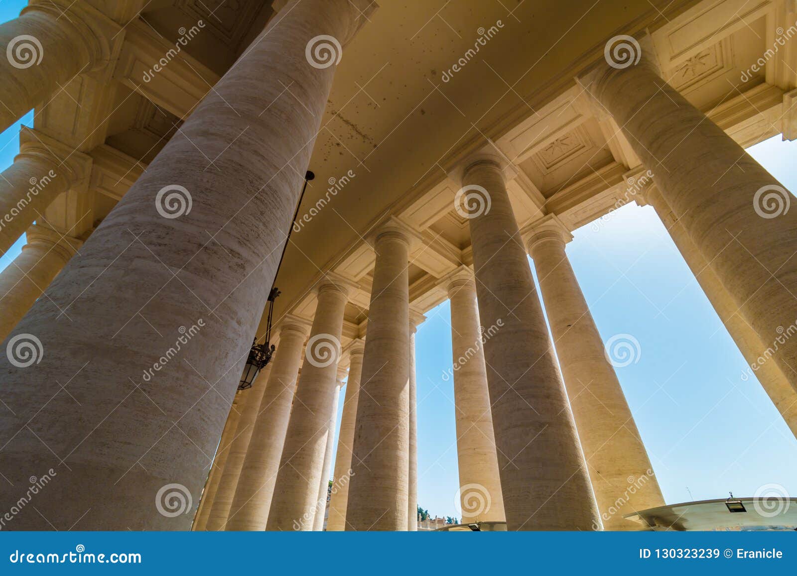 Bottom View of Columns on St. Peter Square Stock Image - Image of ...