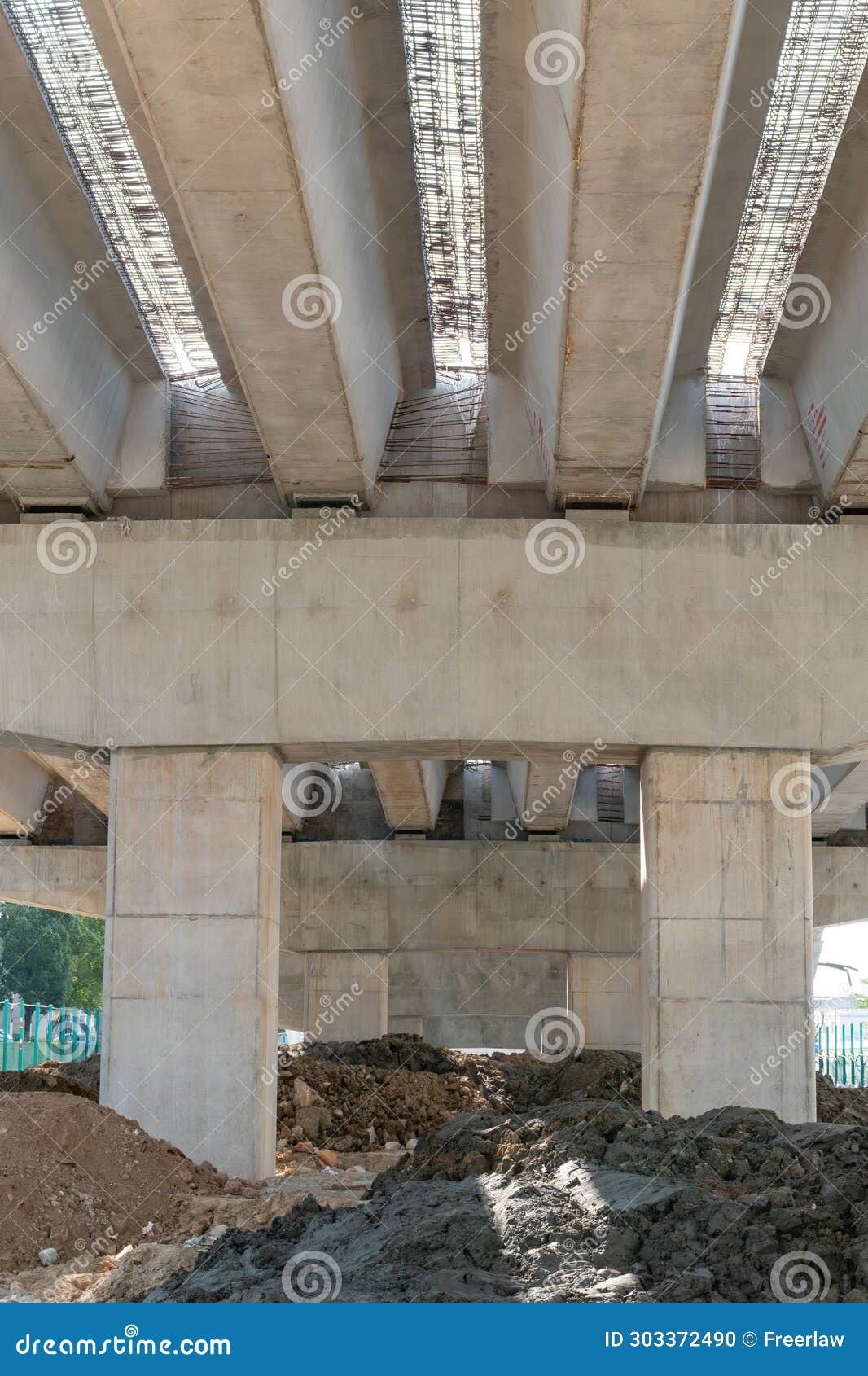 Bottom View of Concrete Highway Under Construction at Vertical ...