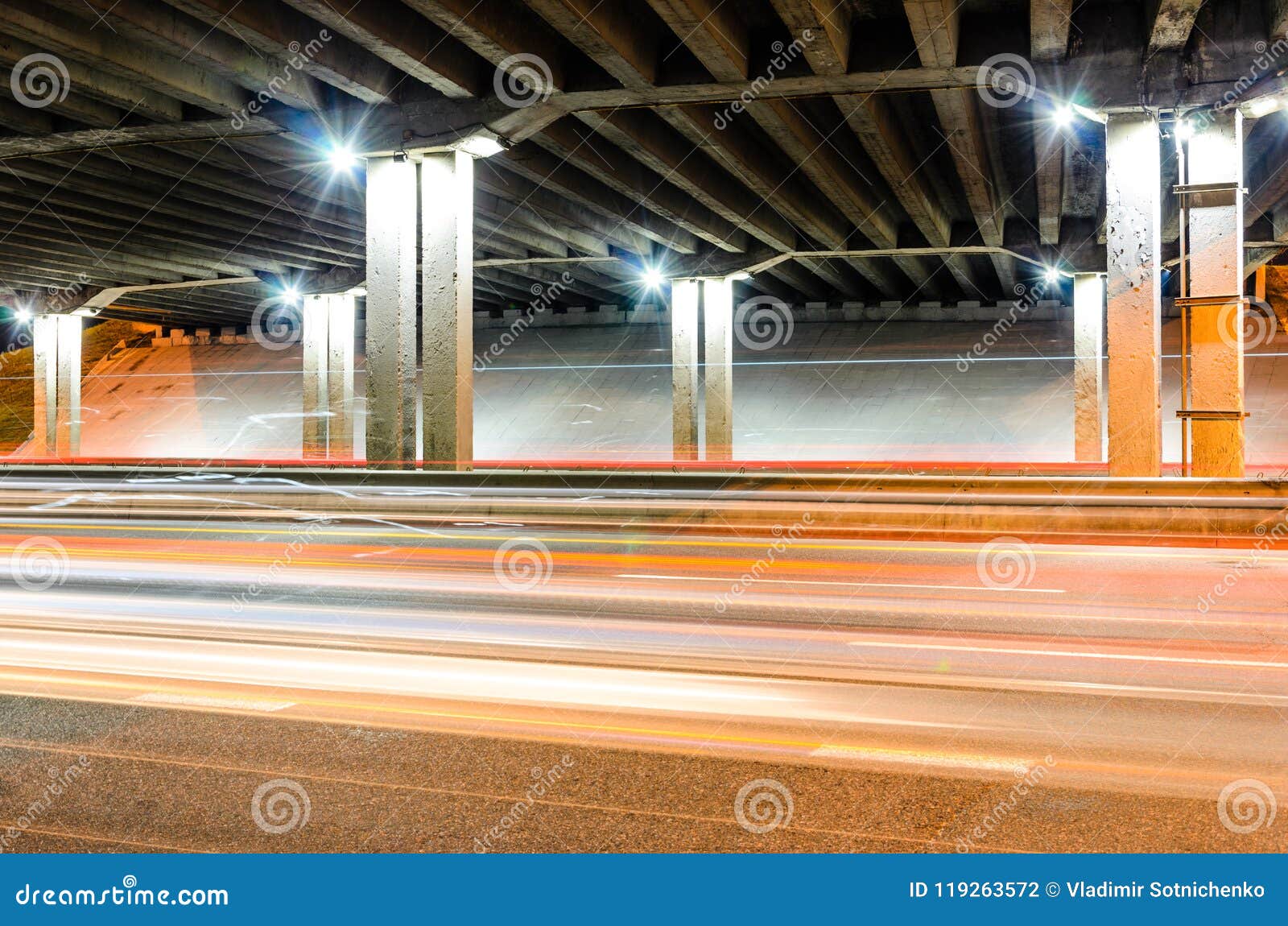 Bottom View on Concrete Road Bridge Structures Stock Photo - Image of ...