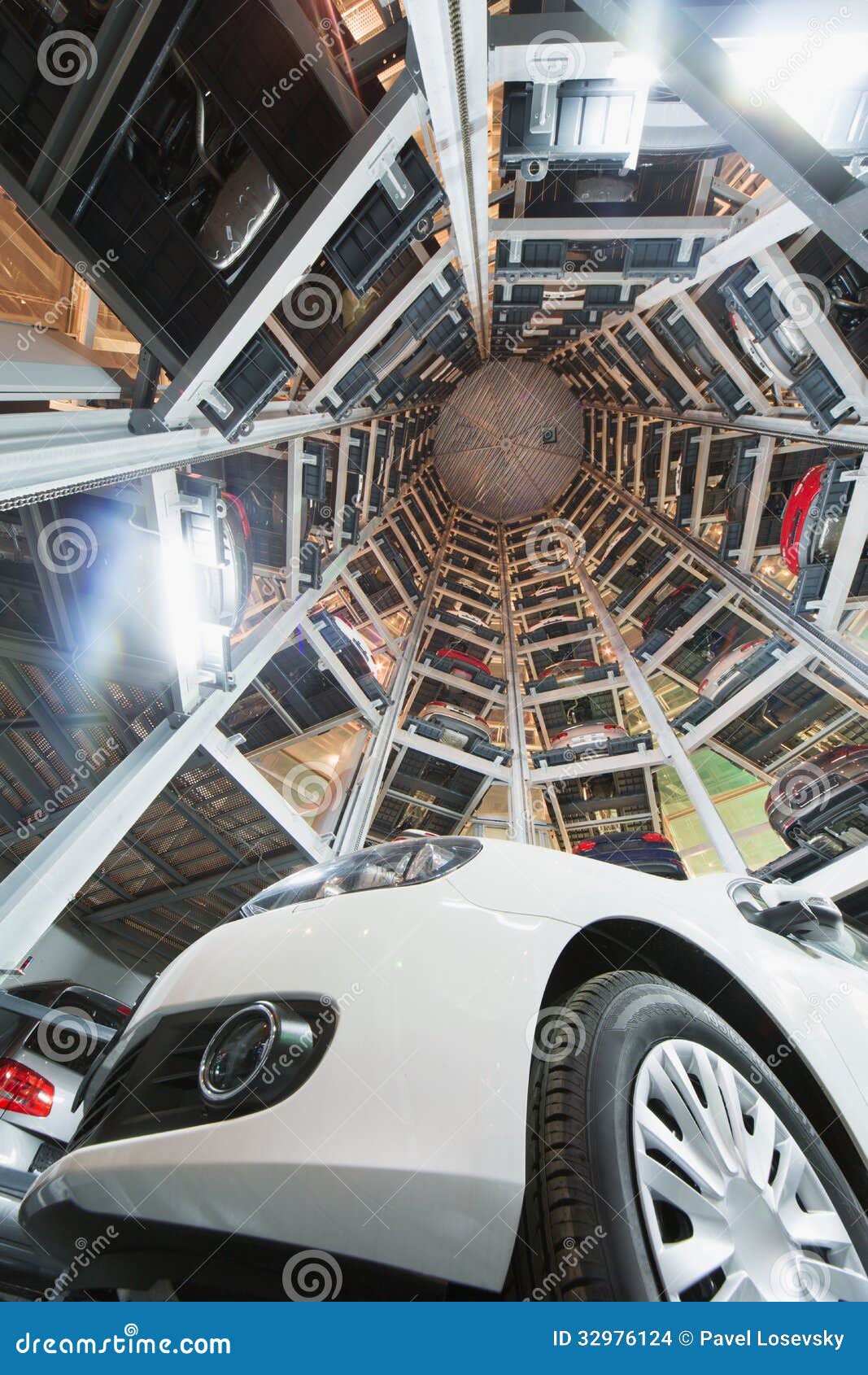 Bottom View in Construction for Storage Cars Stock Photo - Image of ...