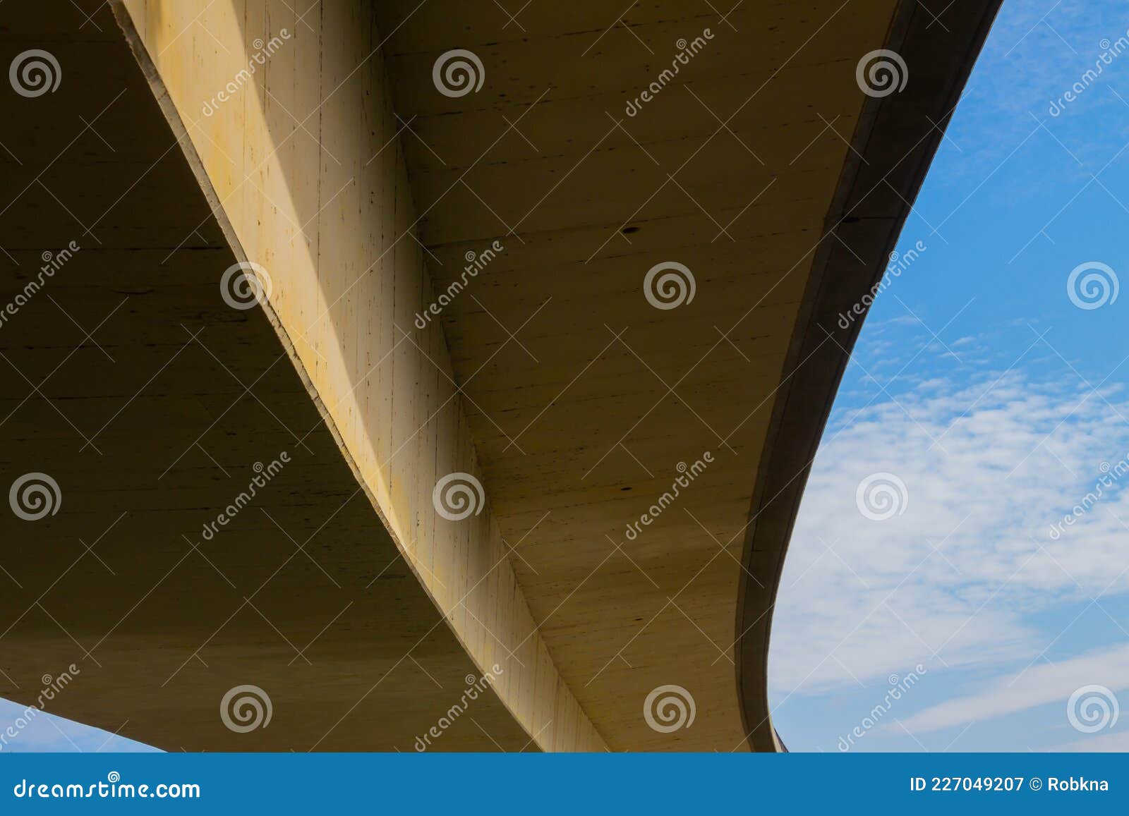 Bottom View of a Curved Bridge Stock Image - Image of road, bottom ...