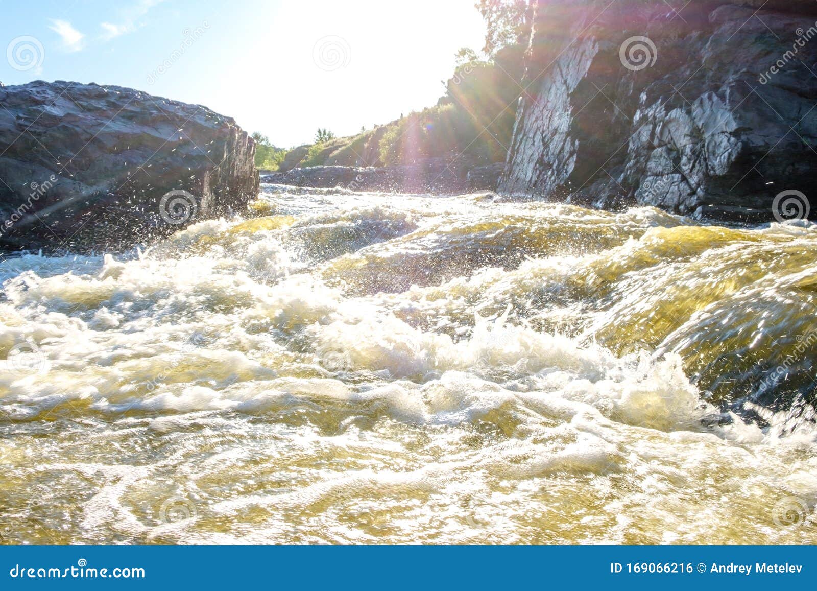 Bottom View of the Dangerous Rapid Current of the River, Foam and ...