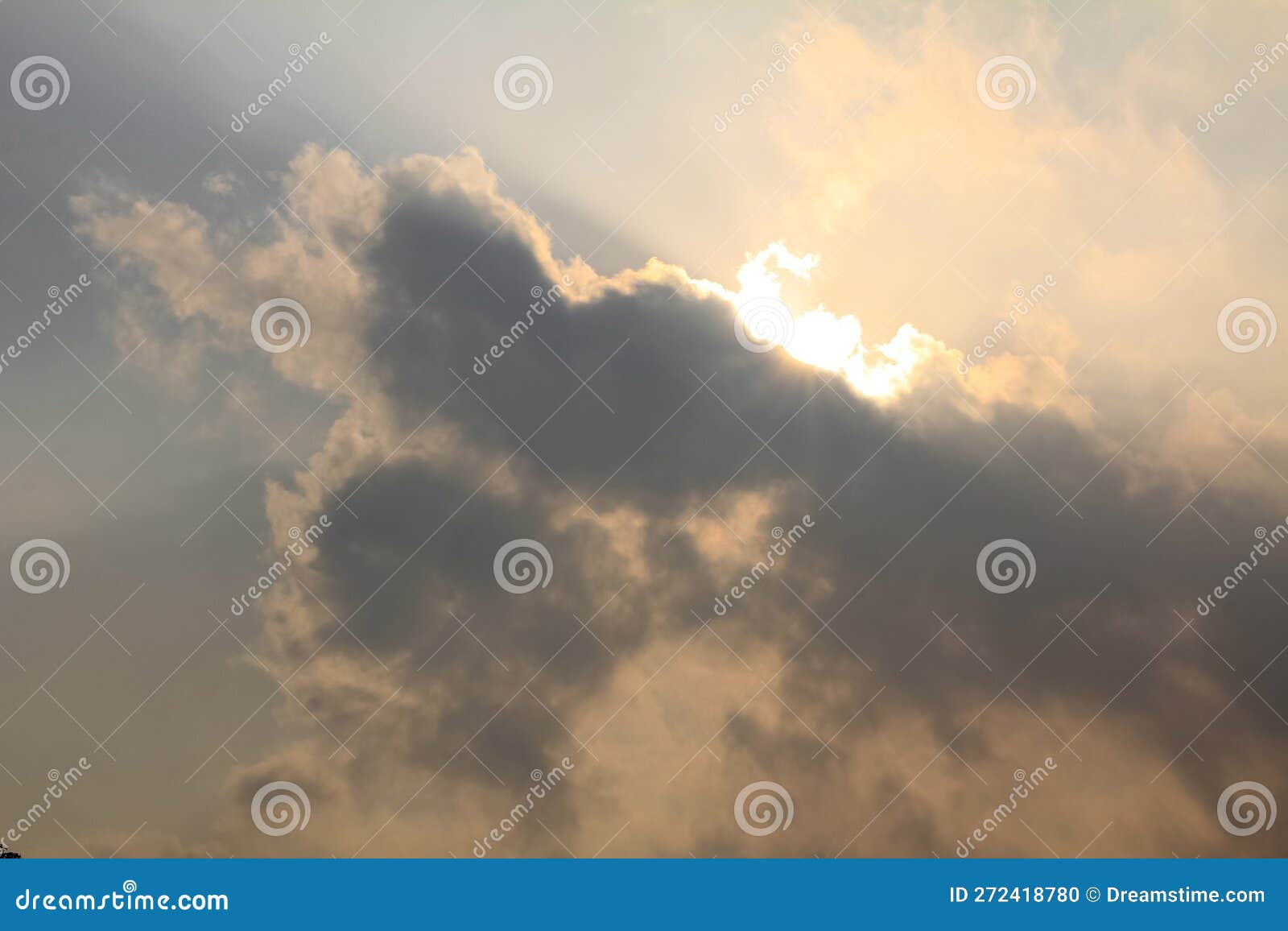 Bottom View of the Dramatic Sky. Clouds Covering the Sun with Sunlight ...