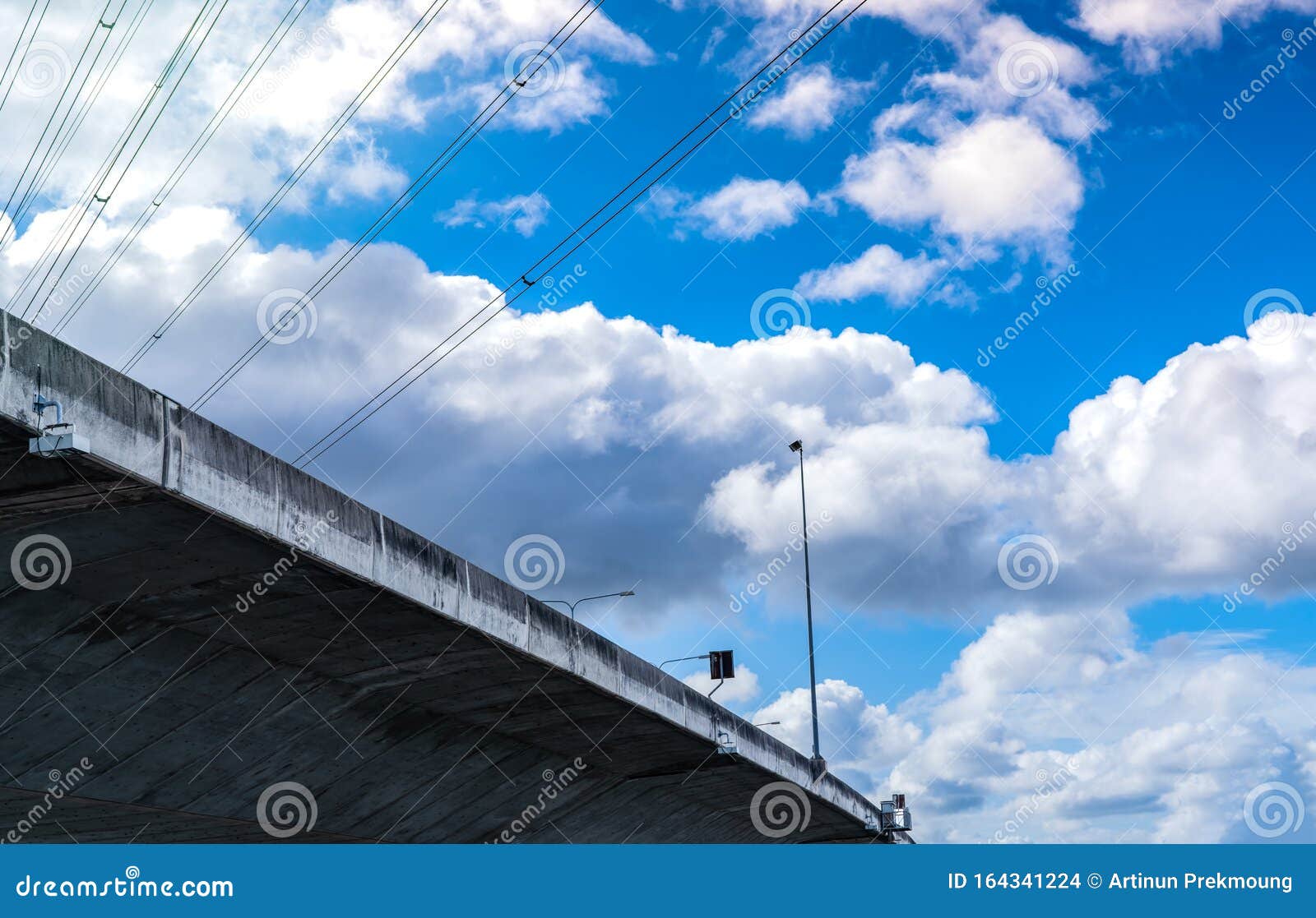 Bottom View of Elevated Concrete Highway. Overpass Concrete Road. Road ...