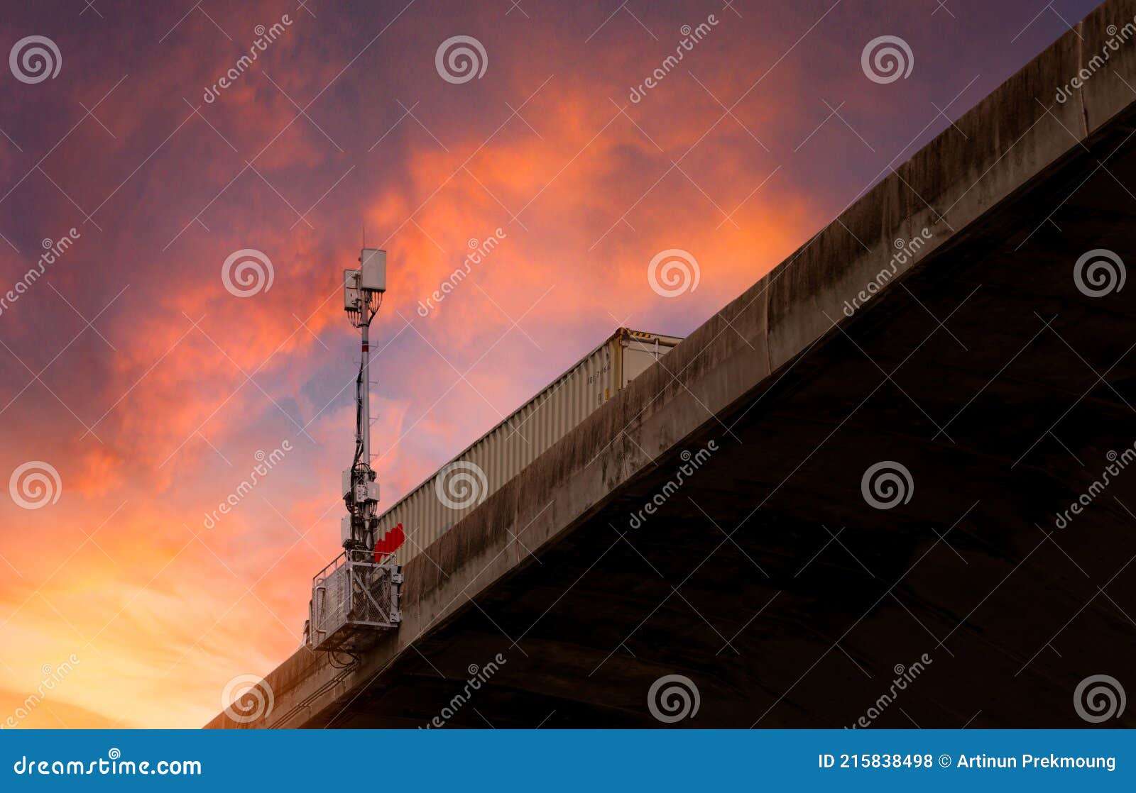 Bottom View of Elevated Concrete Highway. Overpass Concrete Road. Road ...
