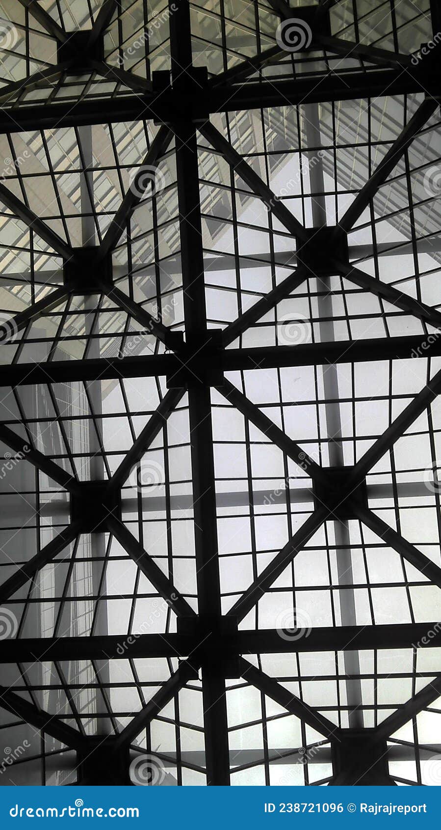 Bottom View of Glass Roof of Skyscraper Stock Photo - Image of mesh ...