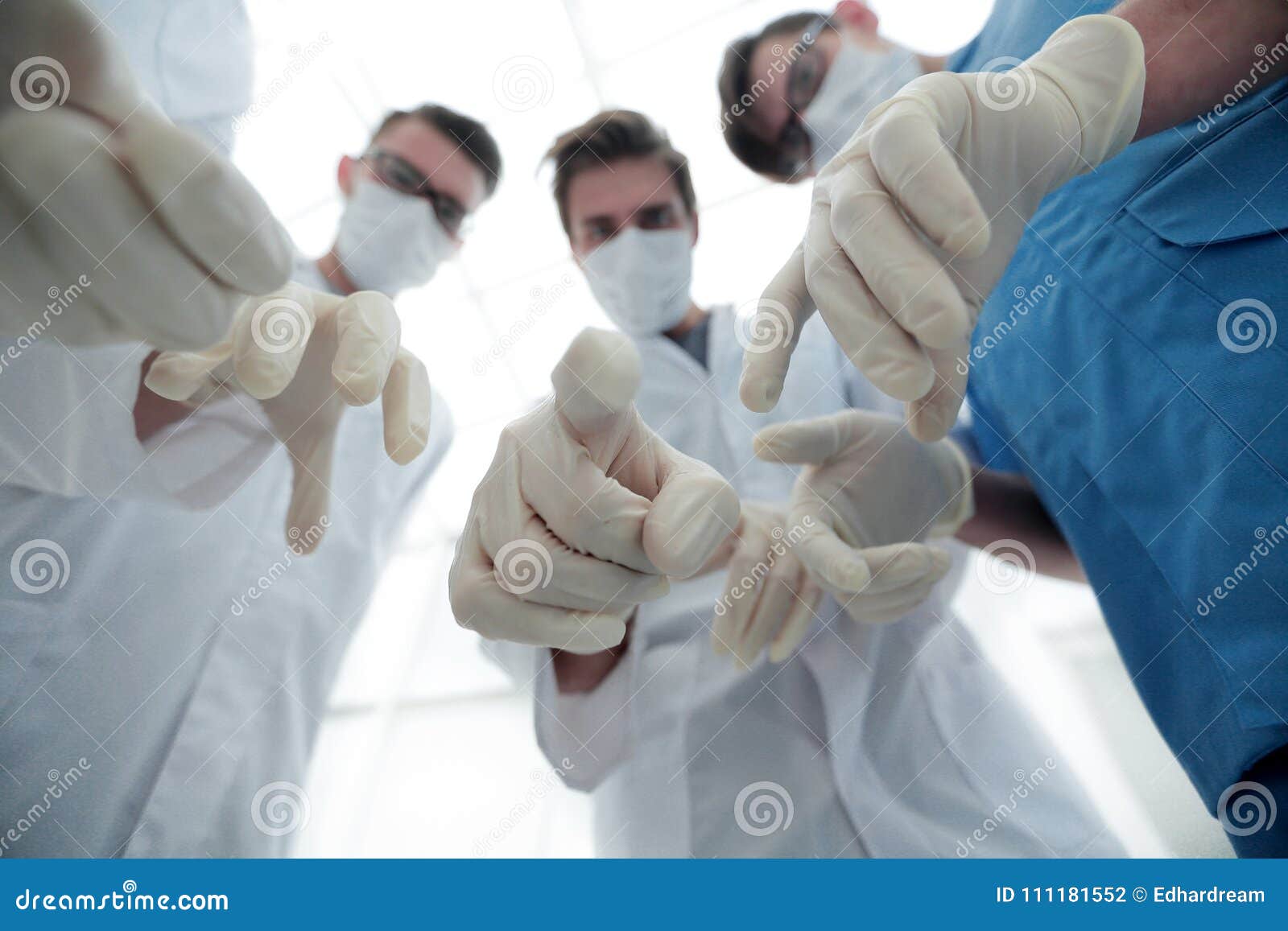 Bottom View. a Group of Doctors in the Operating Room Stock Photo ...
