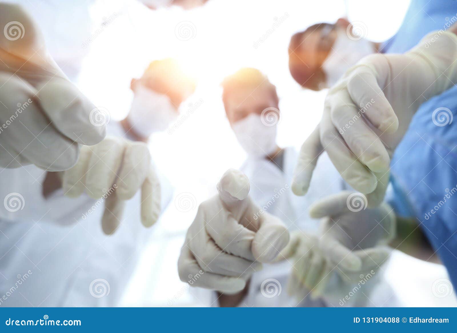Bottom View.a Group of Doctors in the Operating Room Stock Photo ...