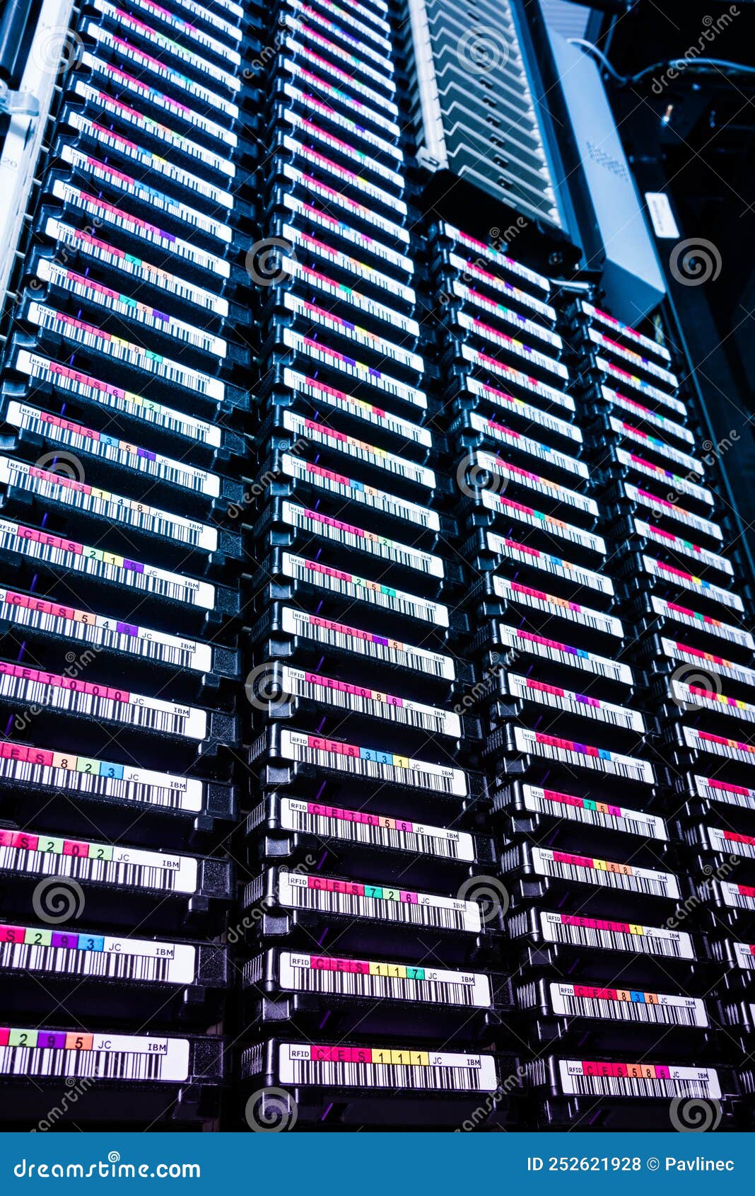 Bottom View of Hard Disk Cluster Inside a Rack - Data Storage Stock ...