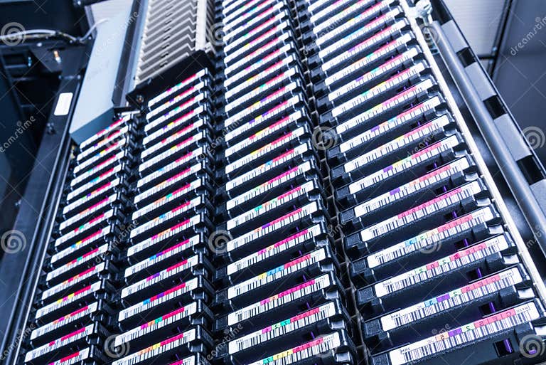 Bottom View of Hard Disk Cluster Inside a Rack Stock Image - Image of ...