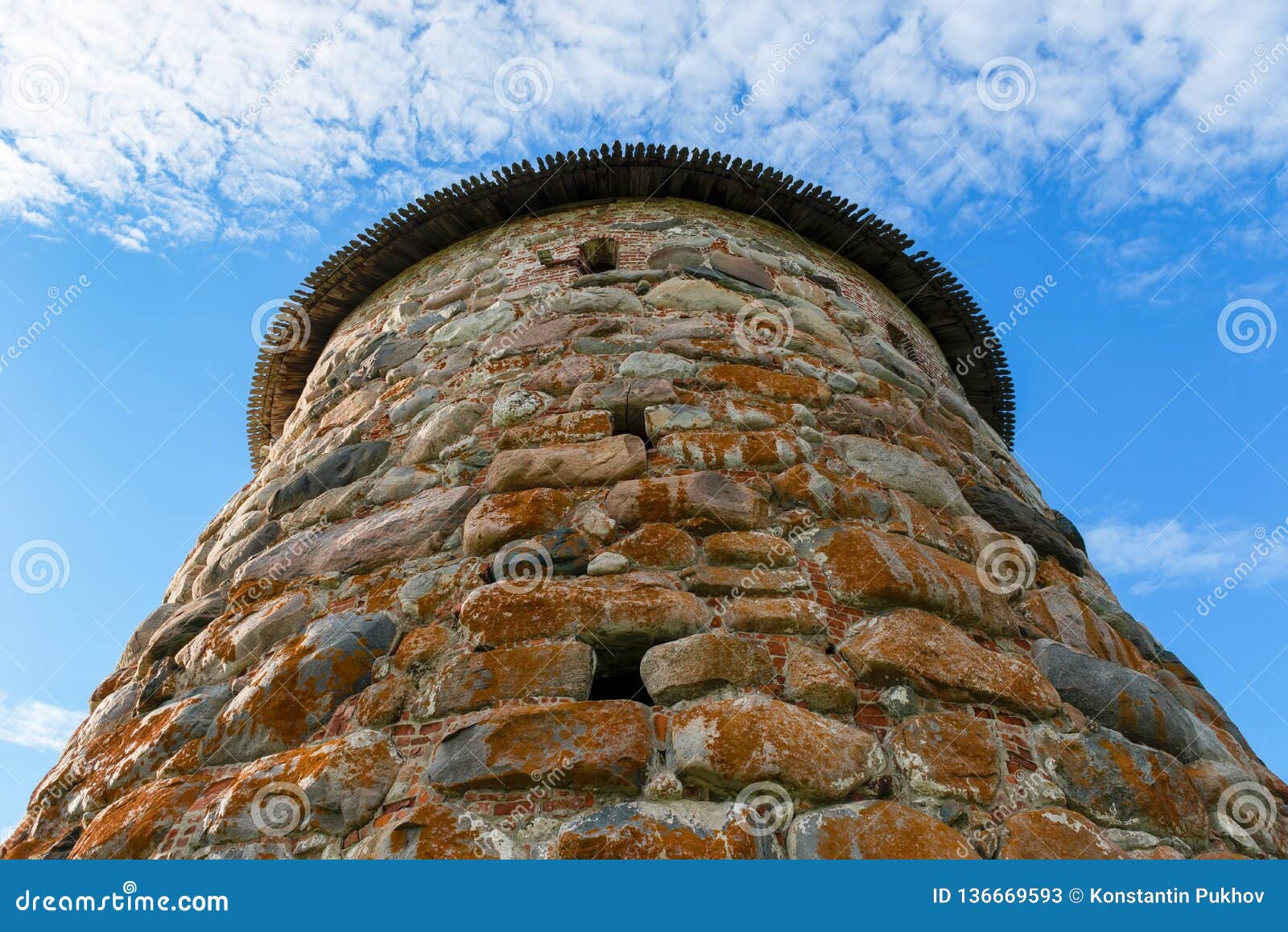 Bottom View of the High Fortress Tower Stock Image - Image of church ...