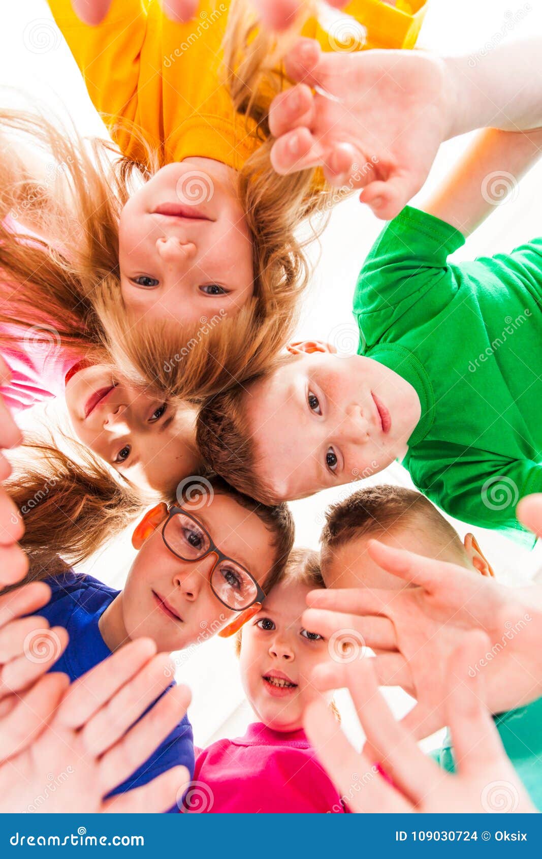 Kids faces in a round stock photo. Image of little, friend - 109030724
