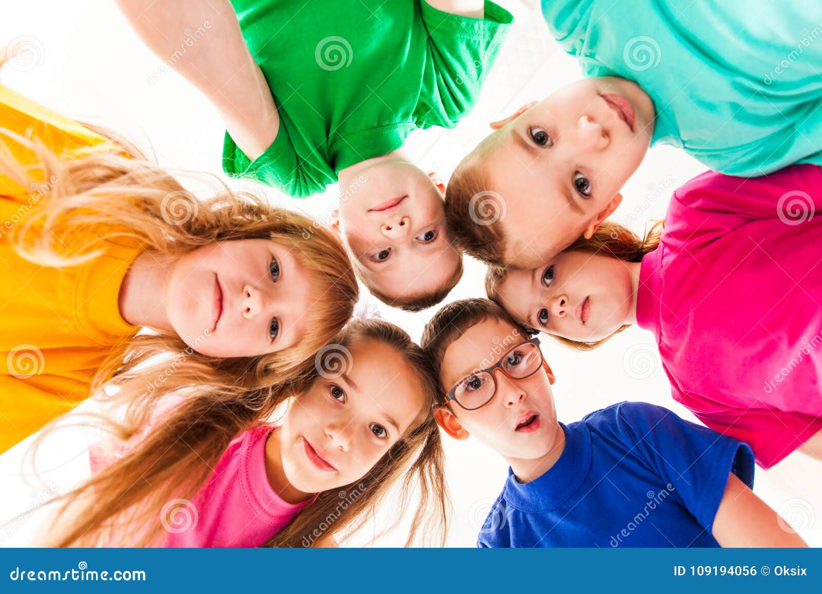Kids faces in a round stock photo. Image of agreement - 109194056