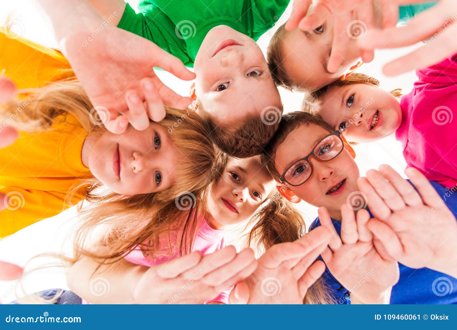 Kids faces in a round stock image. Image of agreement - 109460061