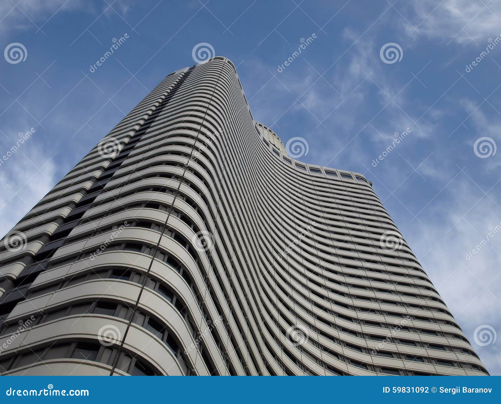 Bottom View on Modern High Rise Building Stock Photo - Image of ...