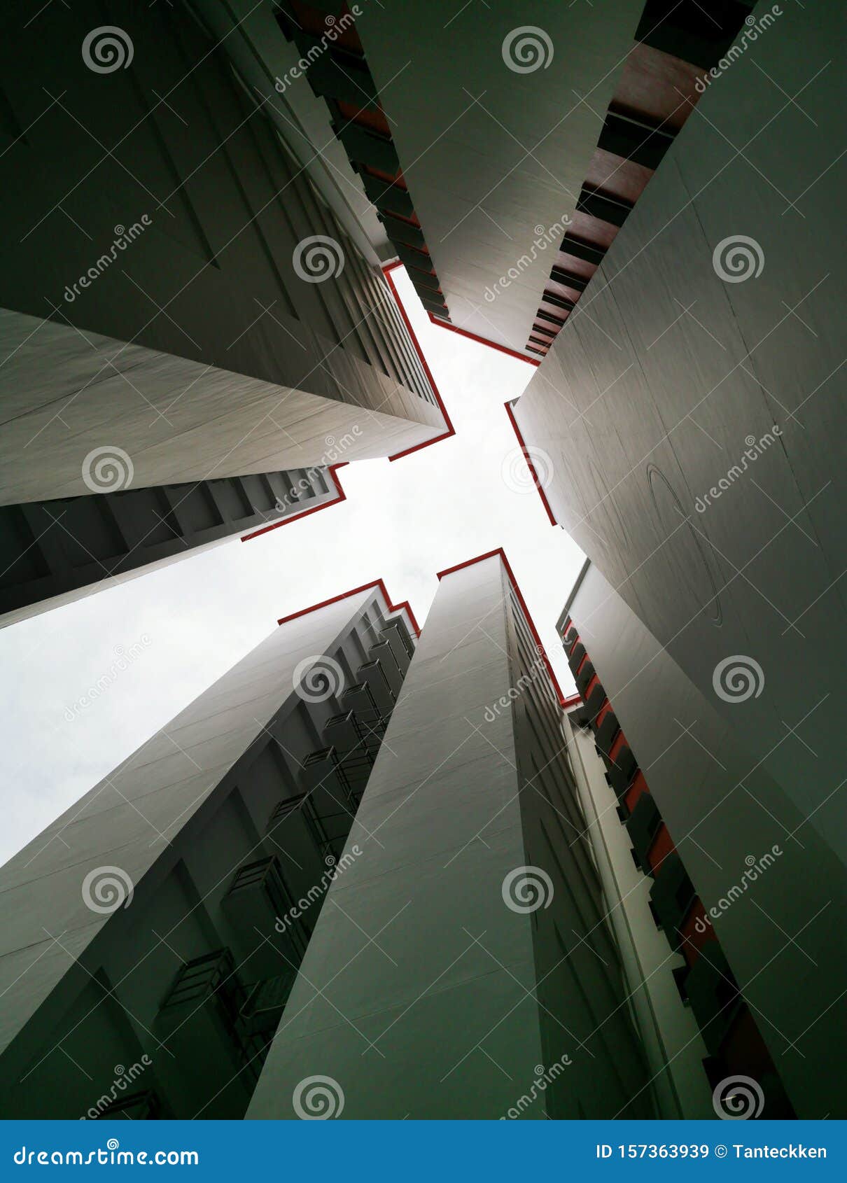 Bottom View of Modern Office Building Stock Image - Image of futuristic ...
