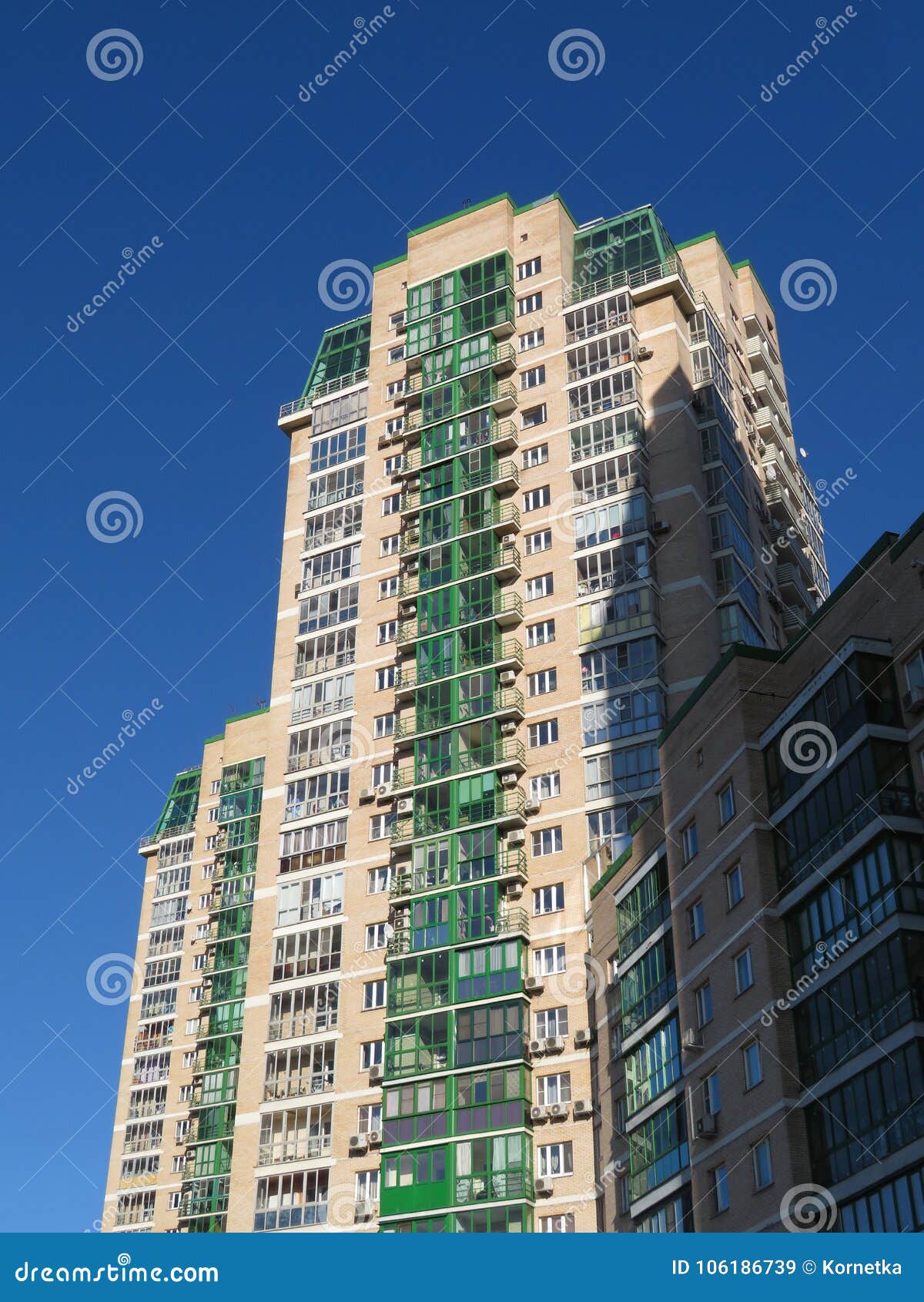 Bottom View of Modern Skyscrapers in Business District. Multi-storey ...