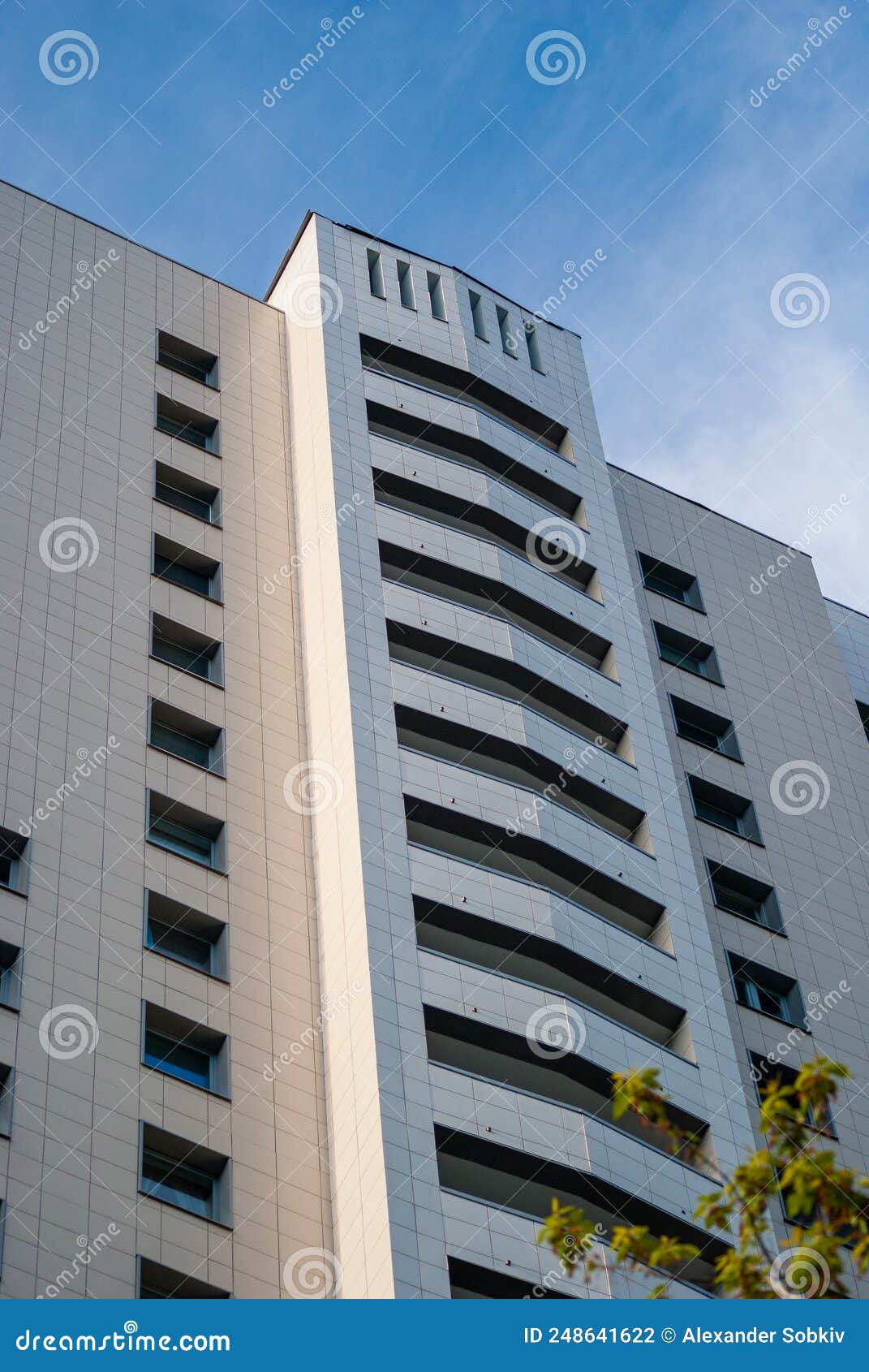 Bottom View of a Multi-storey Building Stock Photo - Image of city ...